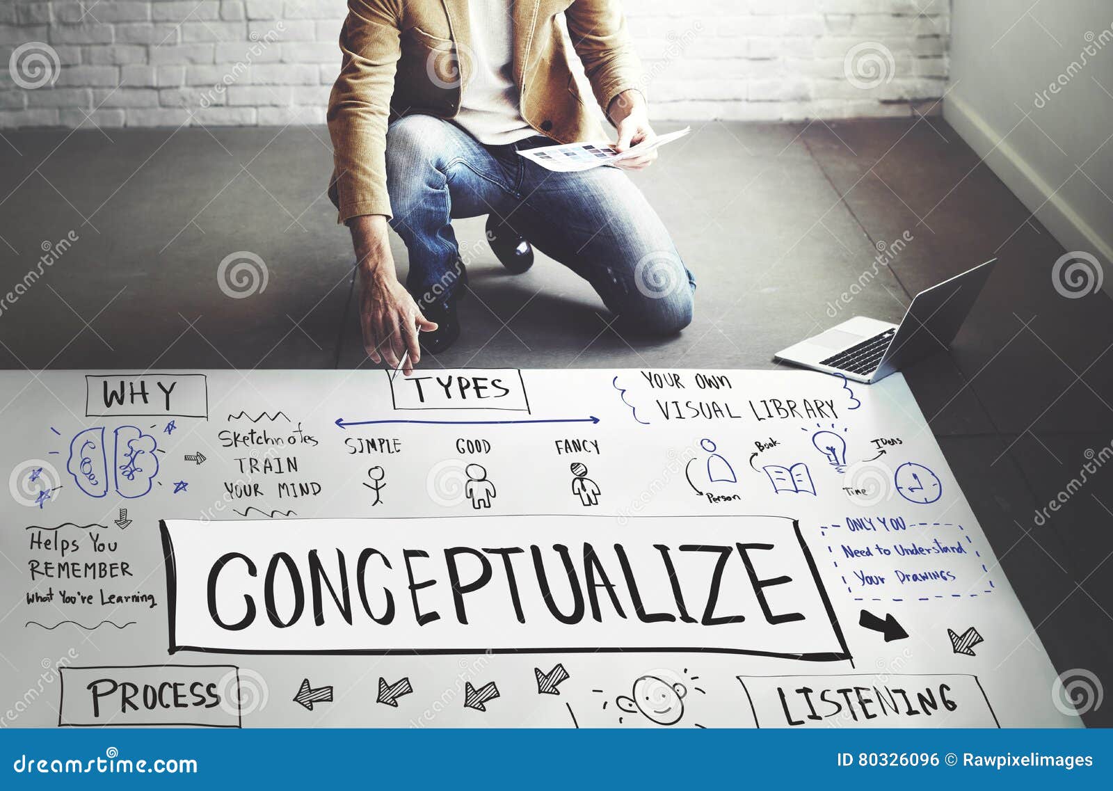 Sketching Visual Notes Design Handwriting Ideas Concept Stock Photo ...