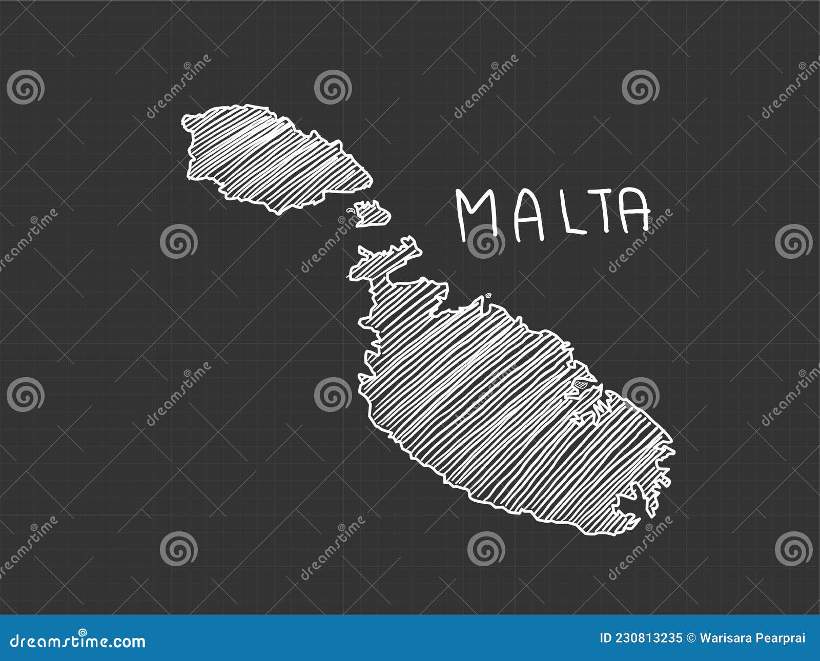 Malta Freehand Sketch Outline Vector Map Isolated On White Background ...