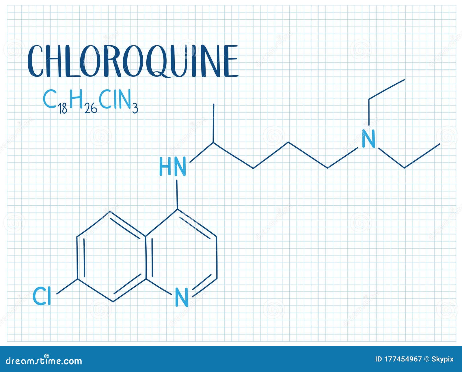 CHLOROQUINE Illustration Of Molecular Structure And Chemical Formula ...