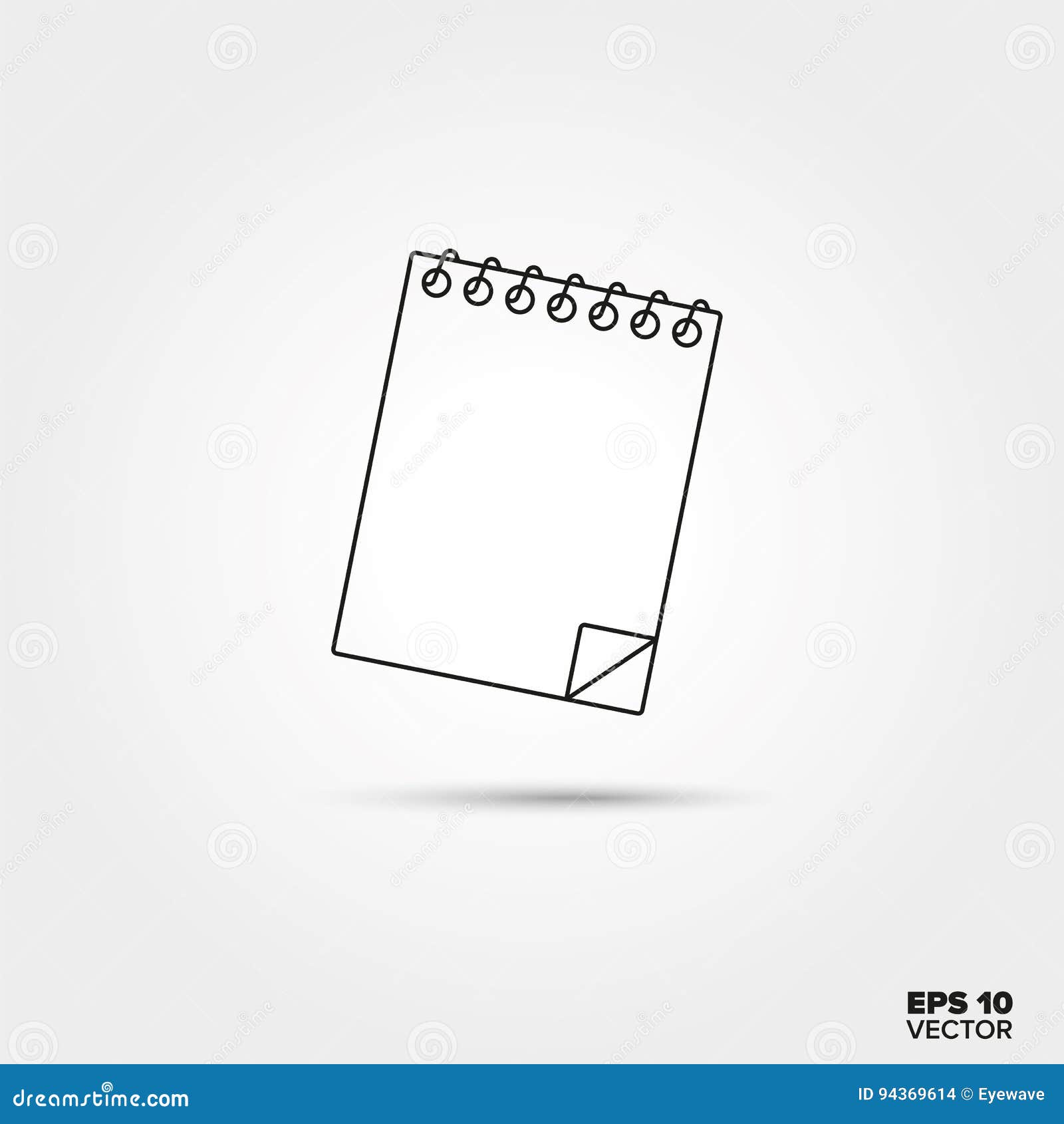 Sketchpad or Notepad Line Icon Stock Vector - Illustration of blank ...
