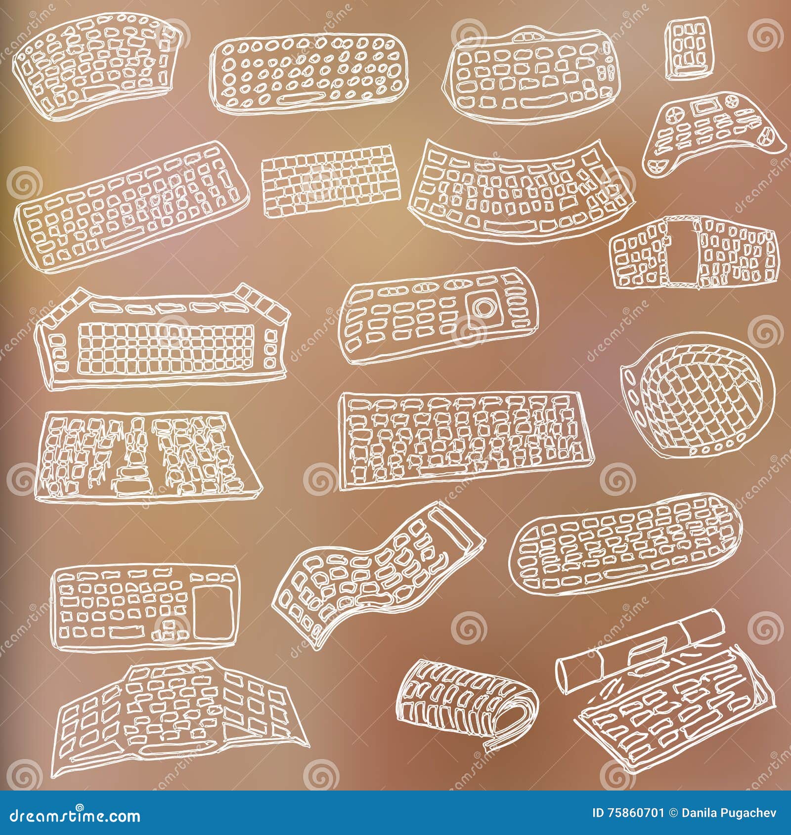 Sketchs of Keyboards Vector Stock Vector - Illustration of market ...