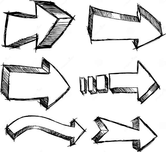Sketchy Arrow set Vector stock vector. Illustration of arrows - 10041319