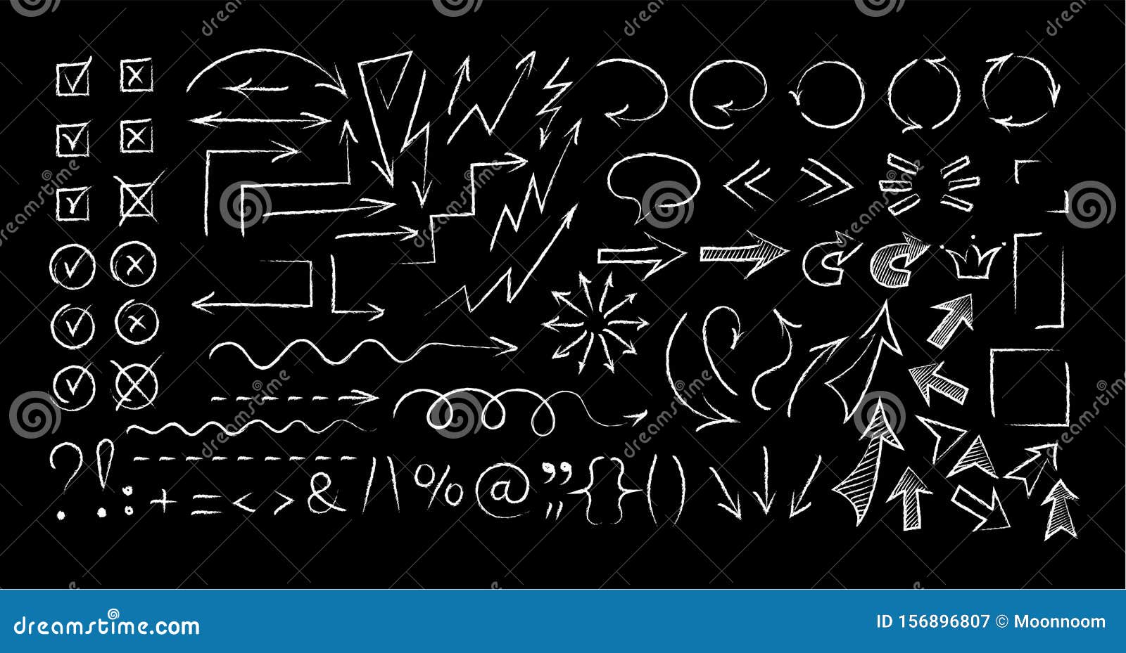 Sketchy Arrows and Symbols Chalk Style Set Stock Vector - Illustration ... Sketchy Arrows and Symbols Chalk Style Set Stock Vector - Illustration ...
