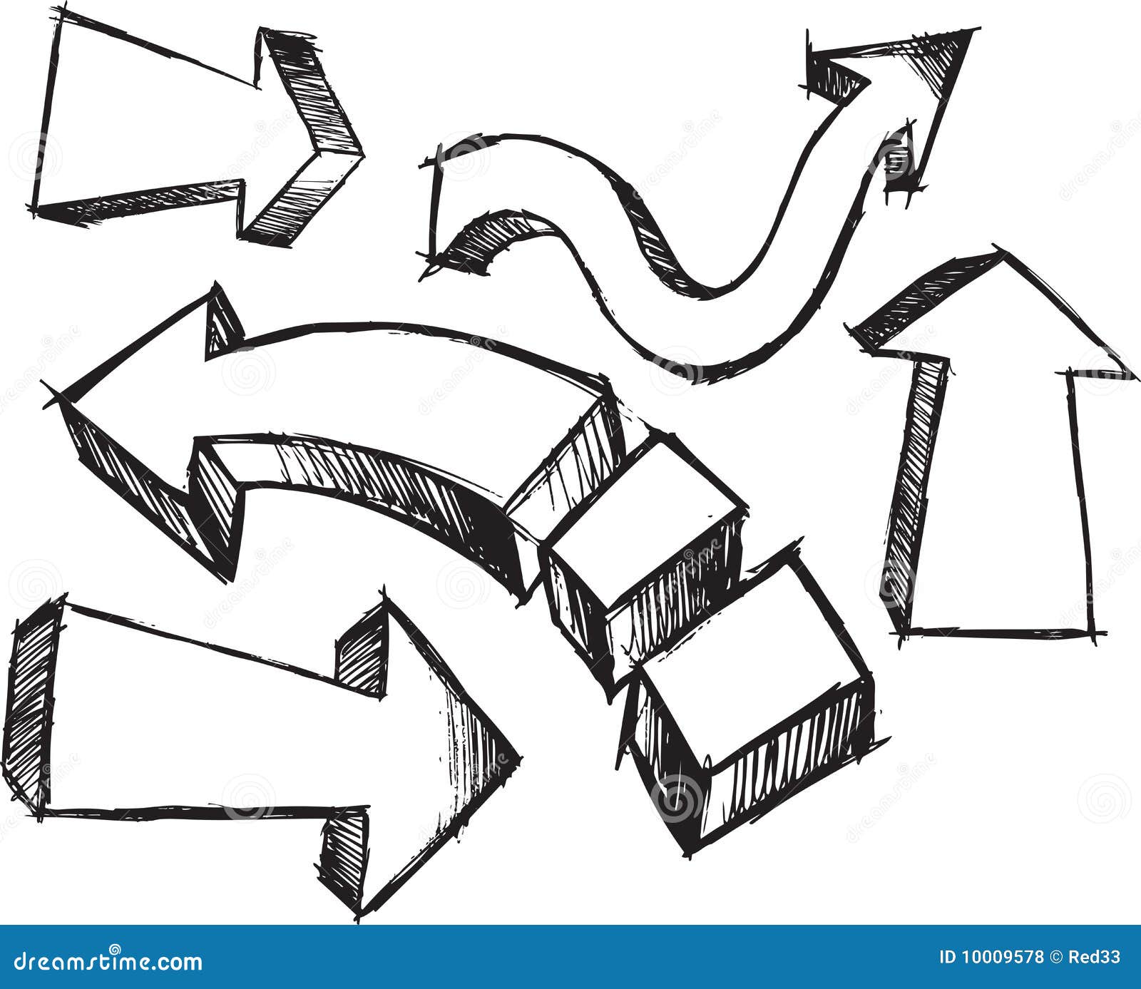 Sketchy Arrows Vector Illustration Royalty Free Stock Photos - Image ...