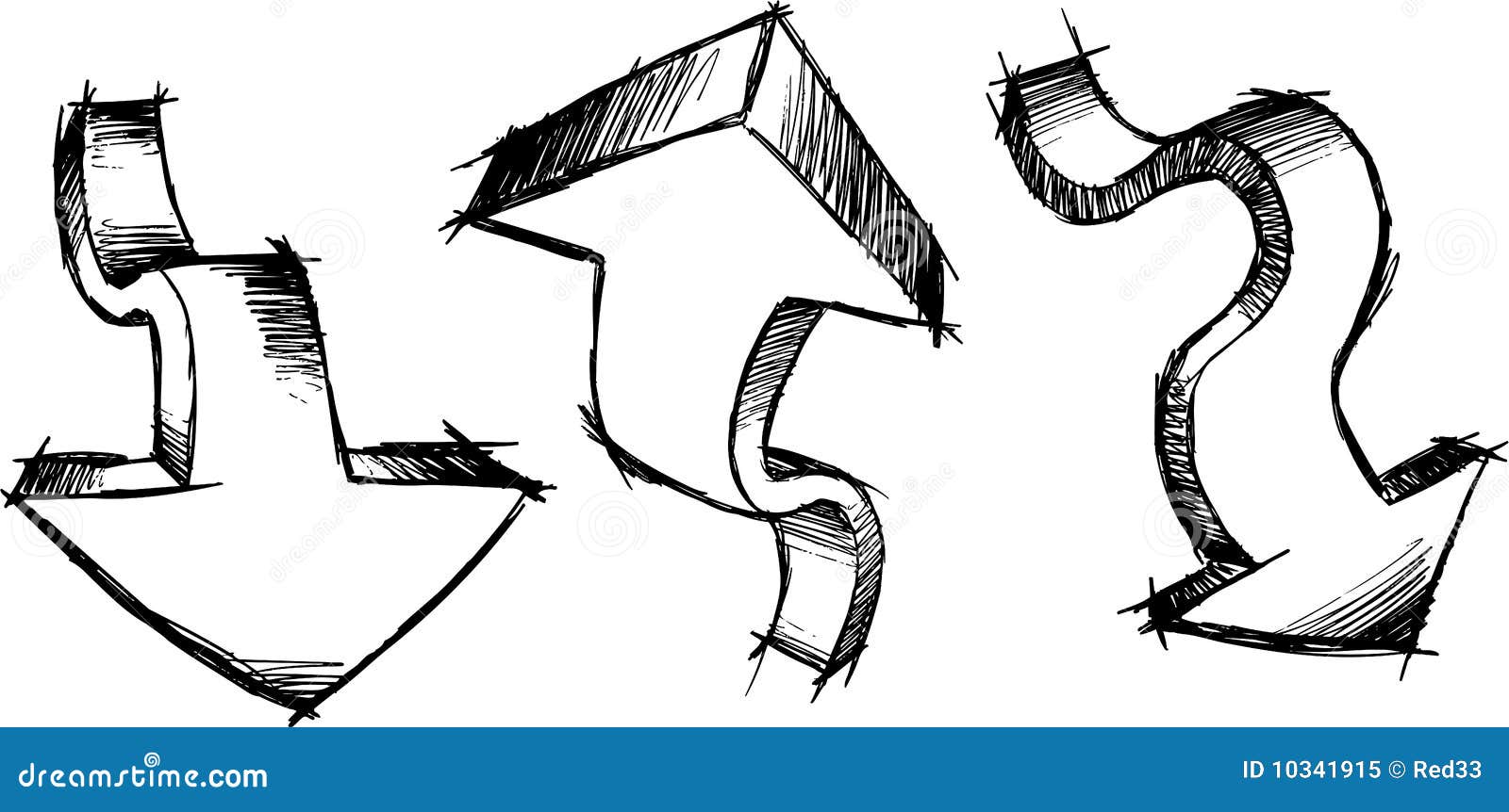 Sketchy Arrows Vector Illustration Stock Vector - Illustration of ...