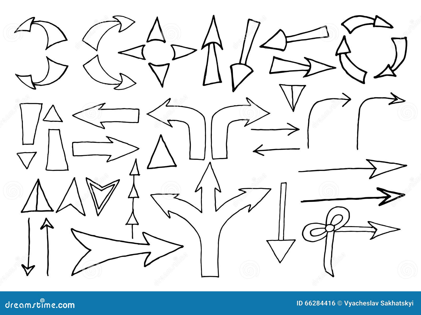 Sketchy Arrows And Symbols Highlight Marker Set Vector Illustration ...