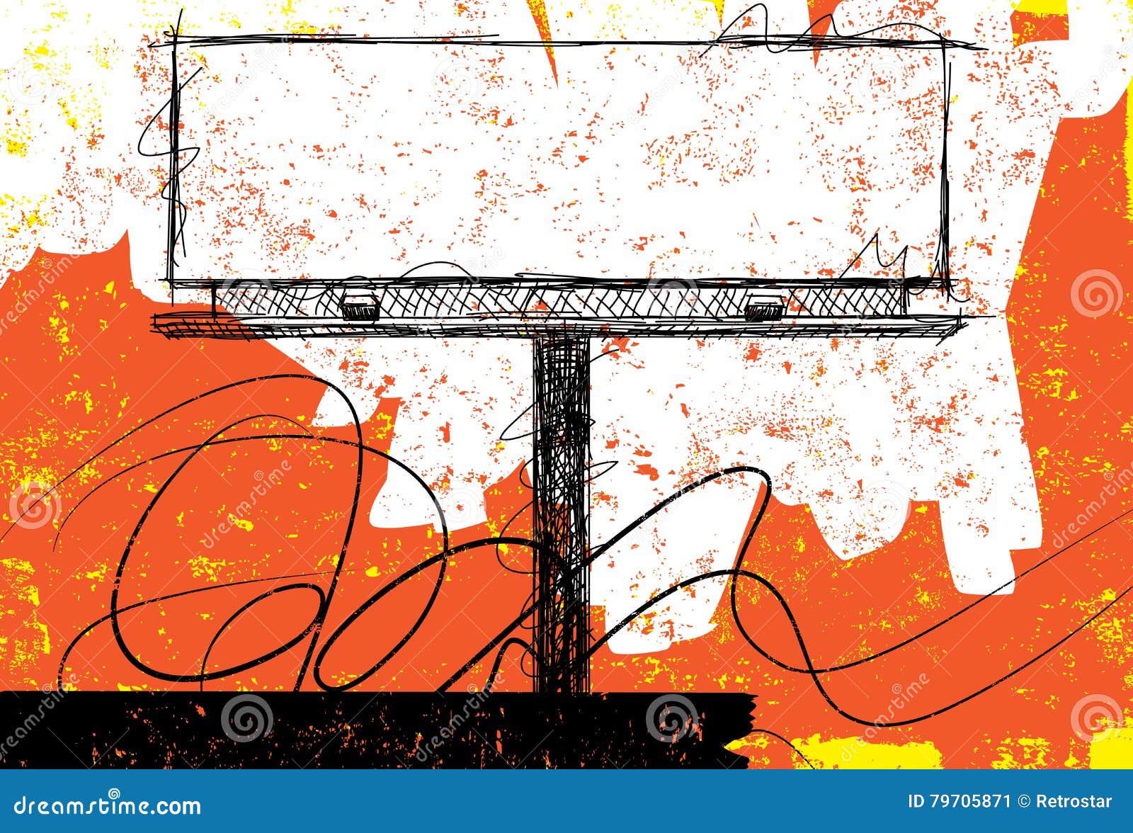 Sketchy Billboard Design stock vector. Illustration of billboard - 79705871