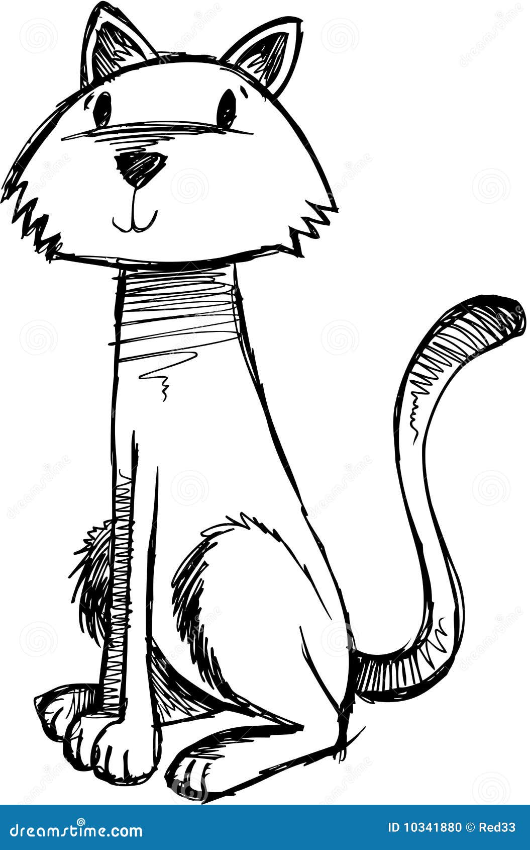 Sketchy Cat Vector Illustration Stock Vector - Illustration of drawn ...