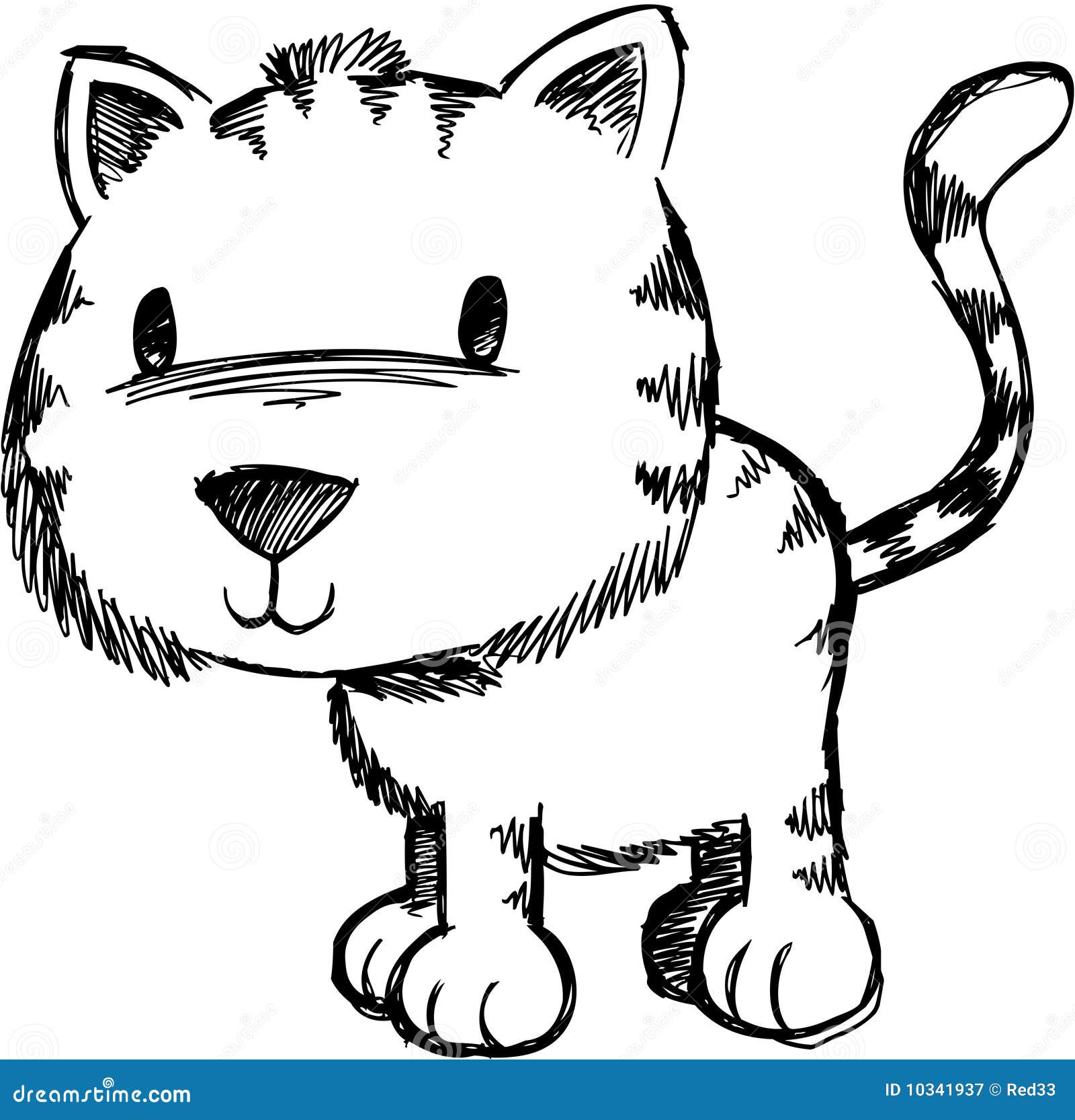 Sketchy Cat Vector Illustration Stock Vector - Illustration of sketch ...