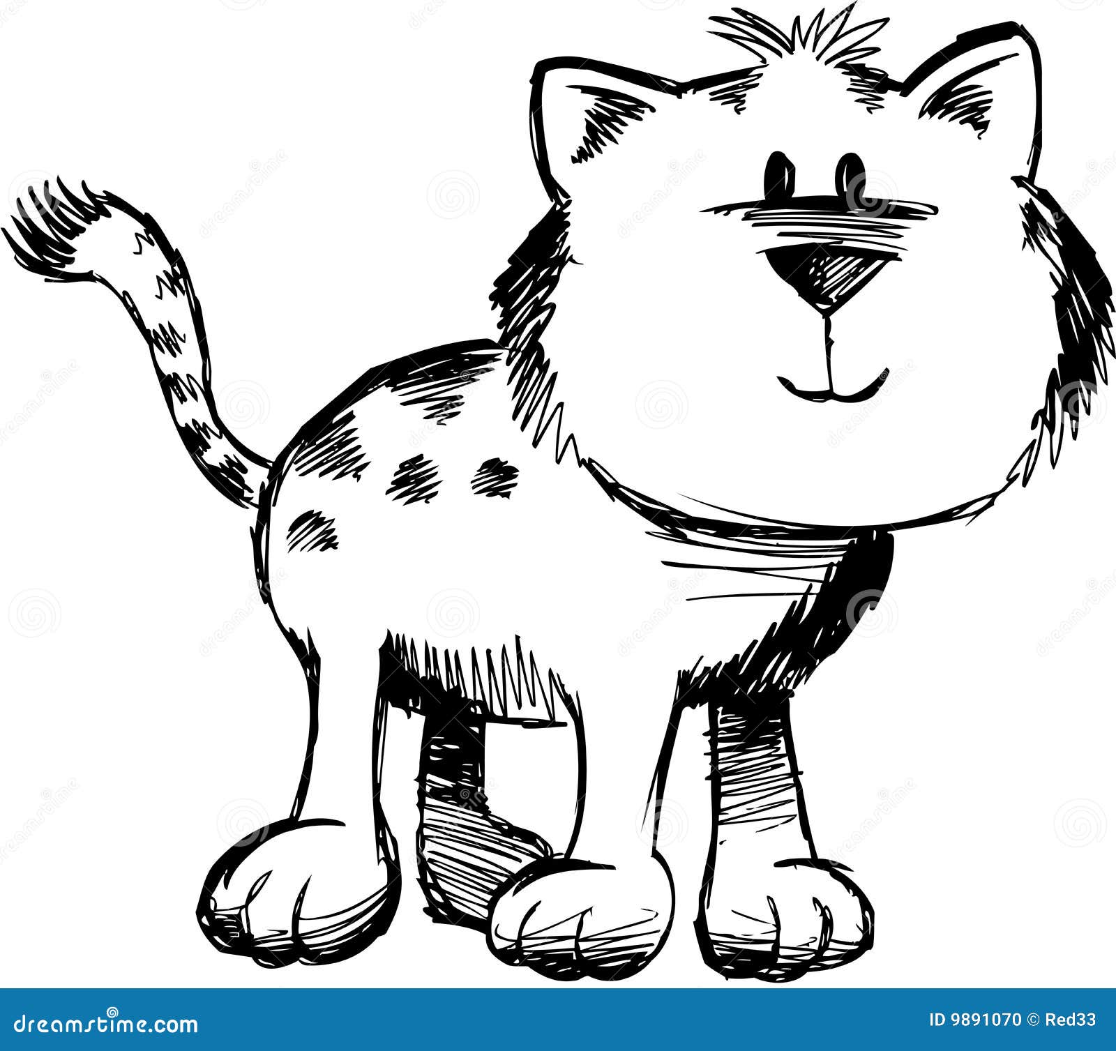 Sketchy Cat Vector Illustration Stock Vector - Illustration of mammal ...