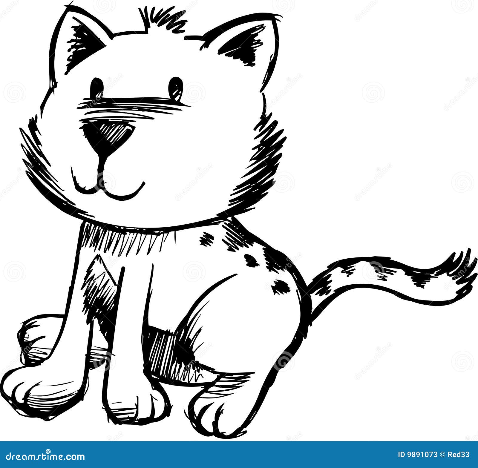 Sketchy Cat Vector Illustration Stock Vector - Illustration of feline ...