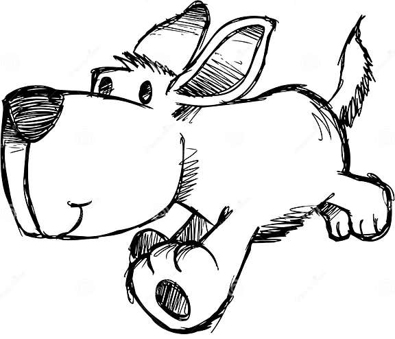 Sketchy Dog Vector Illustration Stock Vector - Illustration of happy ...