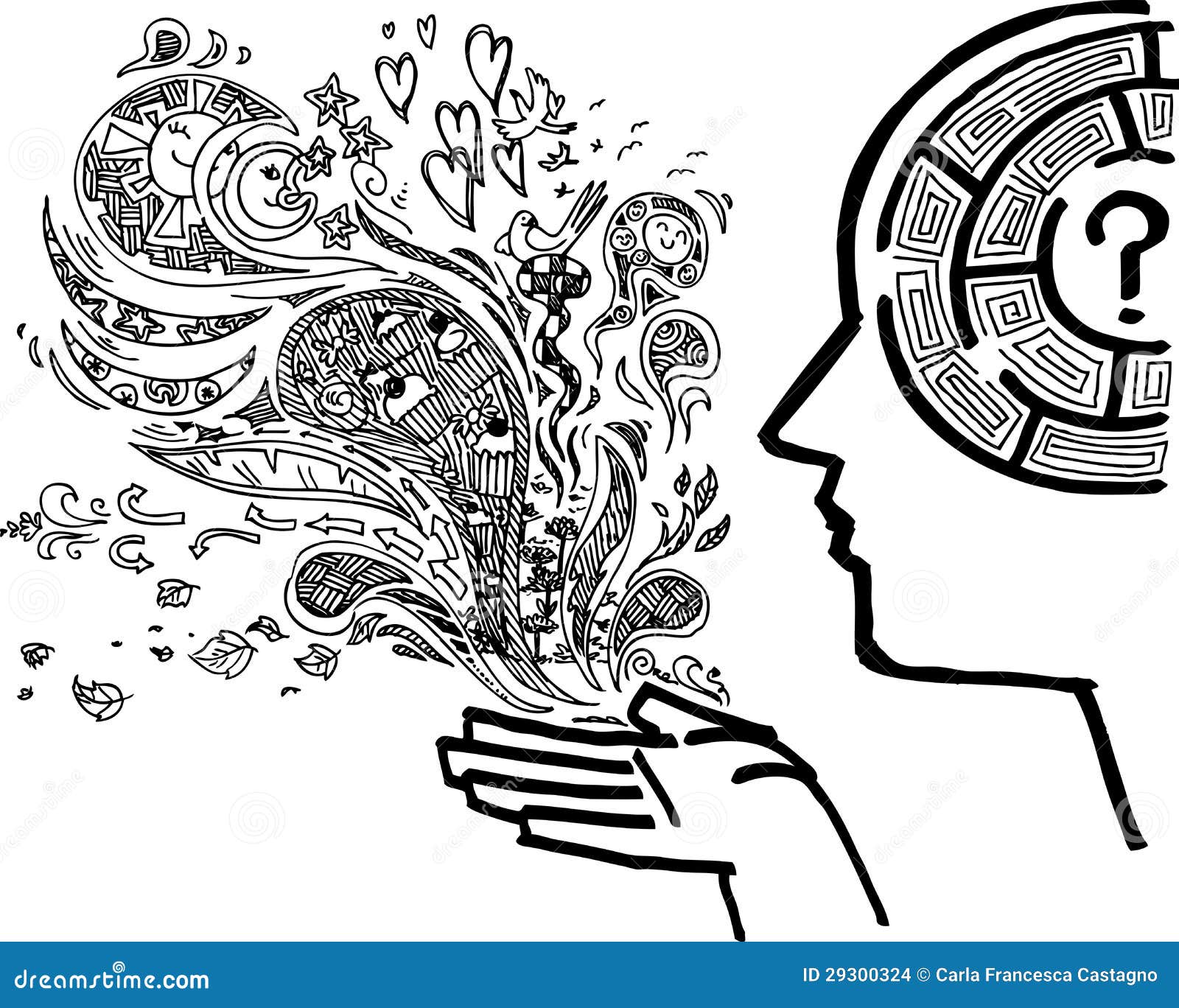 Sketchy Doodle of Mental Thoughts Stock Vector - Illustration of ...