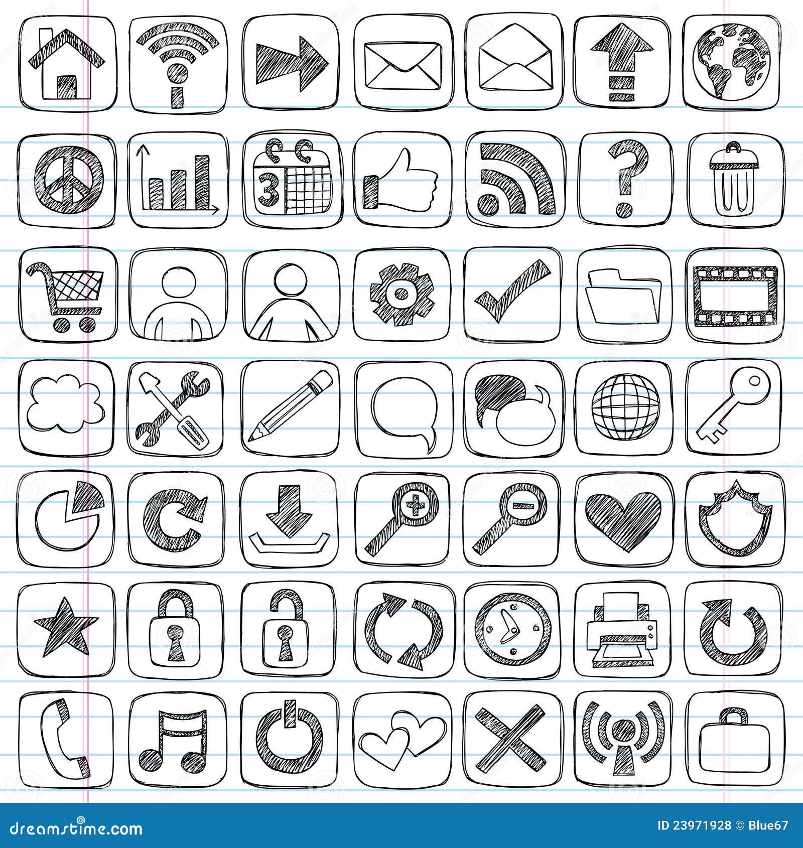 Sketchy Doodle Web Icon Computer Design Elements Stock Vector ...