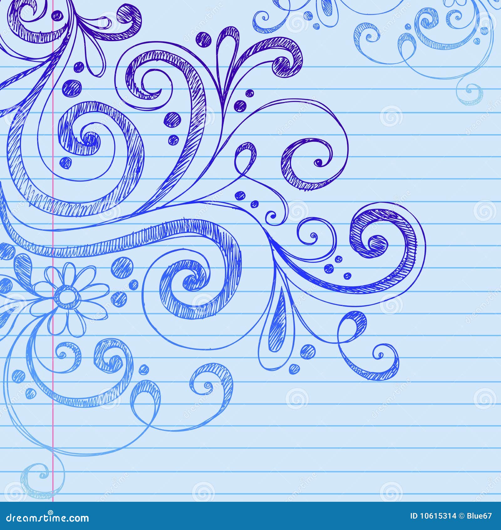 Sketchy Doodles on Notebook Paper Vector Stock Vector - Illustration of ...