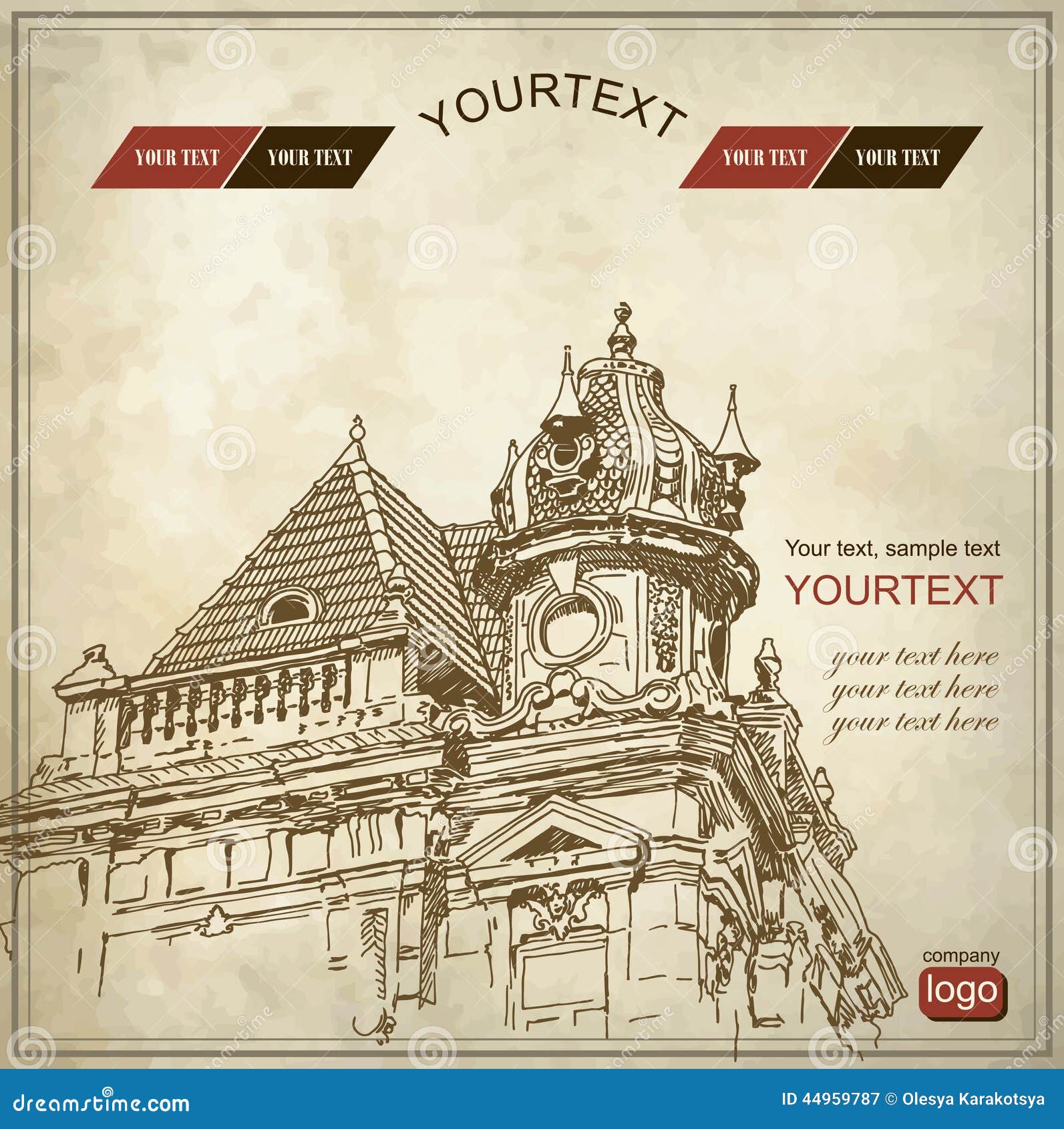 Historical Building Hand Drawing Sketch Illustration | CartoonDealer ...