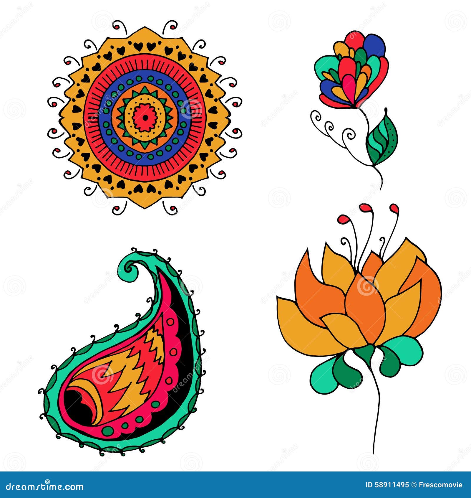 Sketchy flowers stock vector. Illustration of flower - 58911495