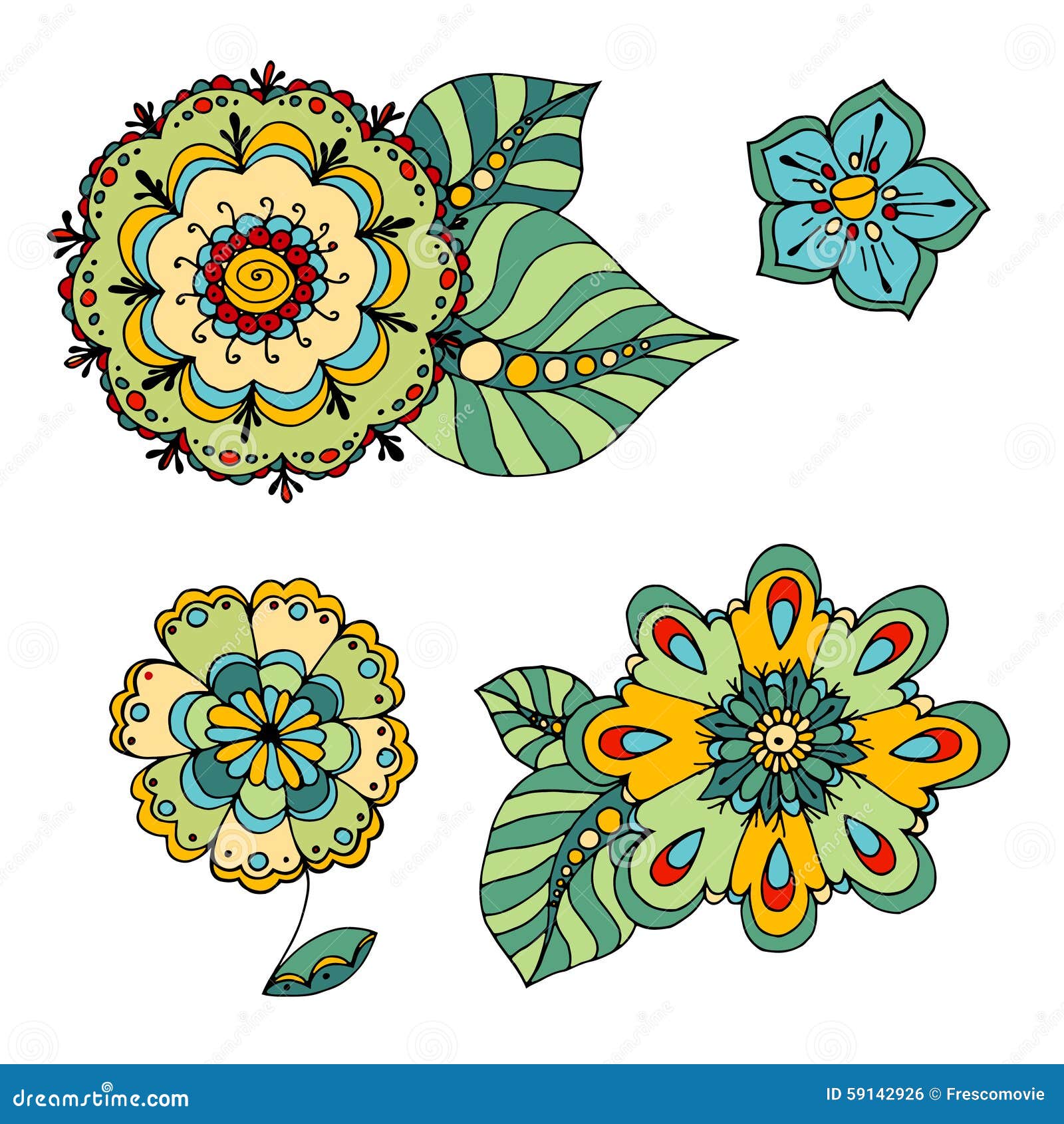 Sketchy flowers stock vector. Illustration of nature - 59142926
