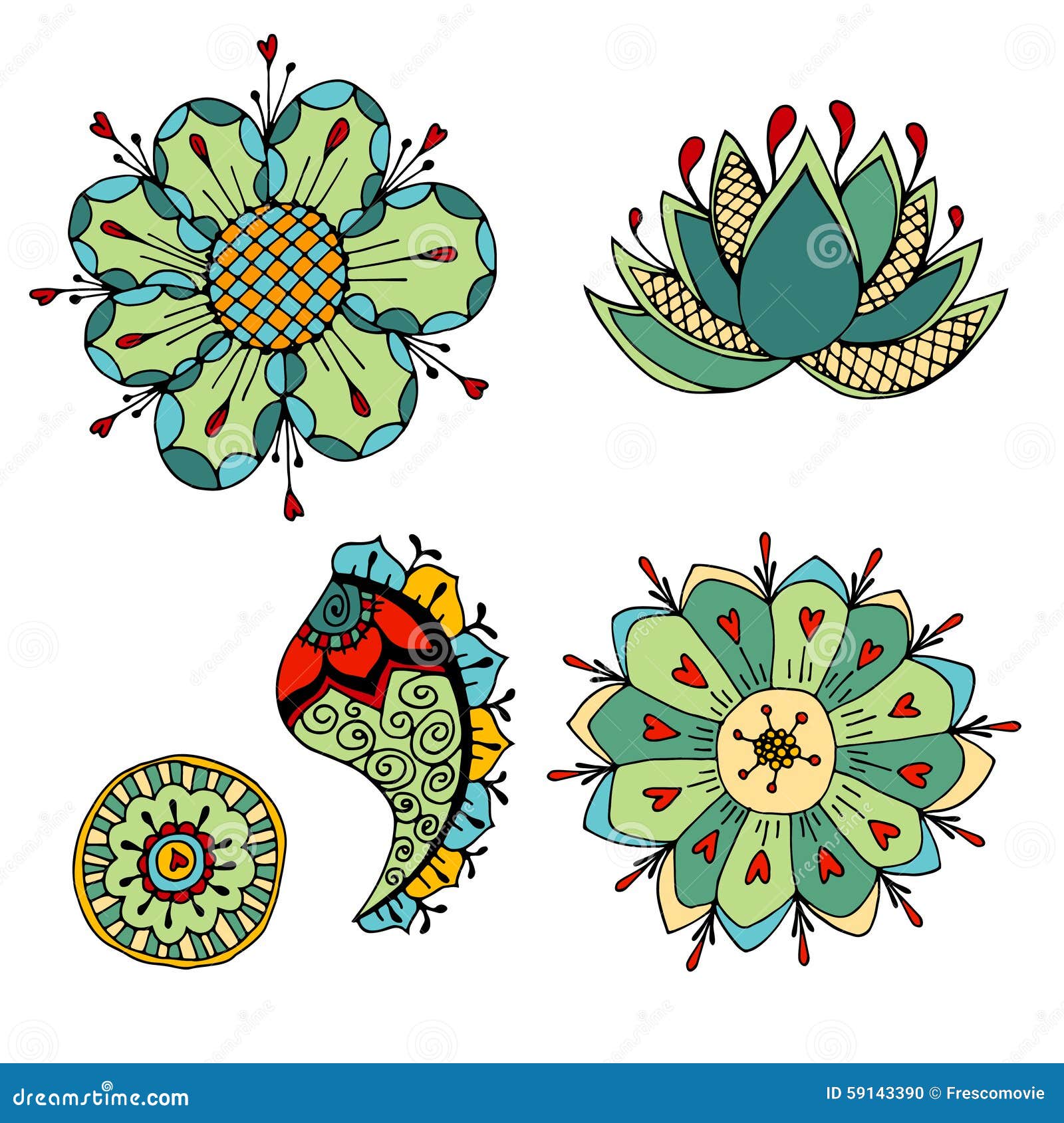 Sketchy flowers stock vector. Illustration of abstract - 59143390