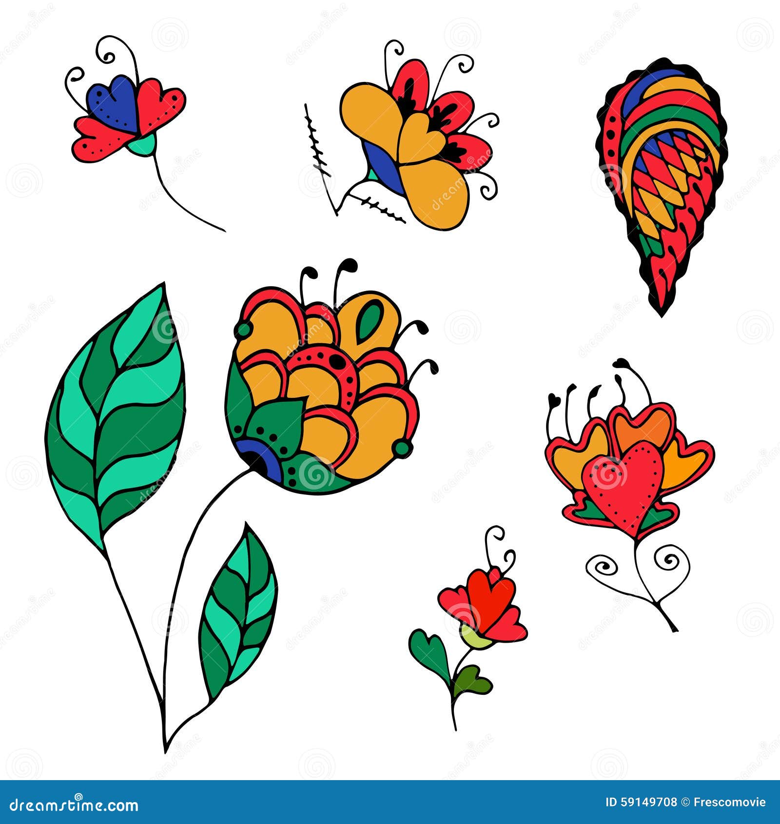 Sketchy flowers stock vector. Illustration of creative - 59149708