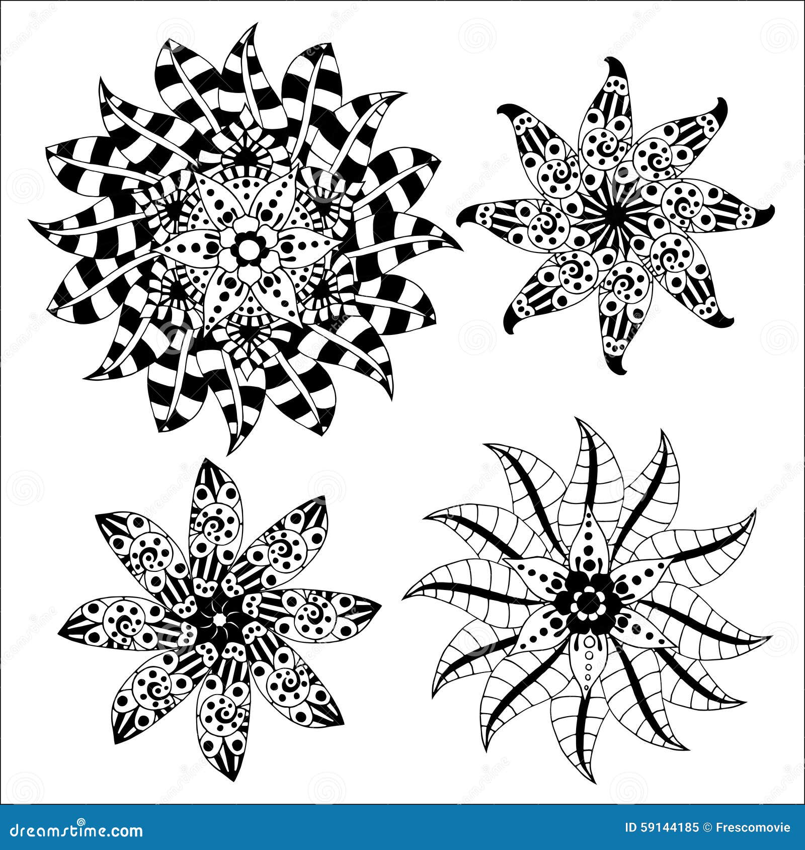 Sketchy flowers stock vector. Illustration of design - 59144185