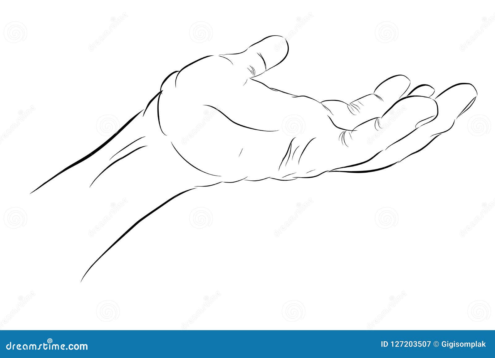 Sketchy Gesture Poor Hand, Receive or Begging Something Stock Vector ...