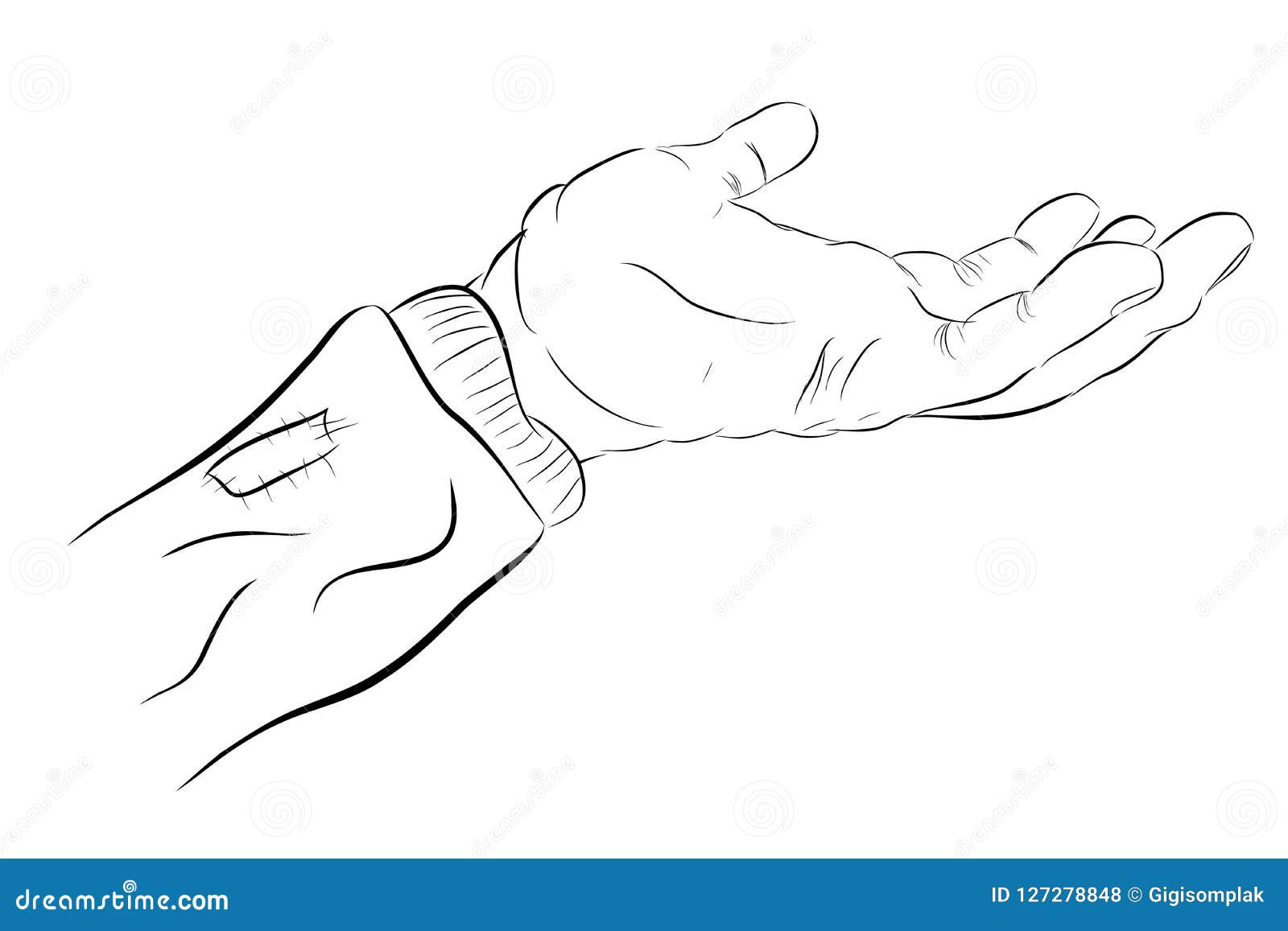 Sketchy Gesture Poor Hand, Receive or Begging Something Stock ...