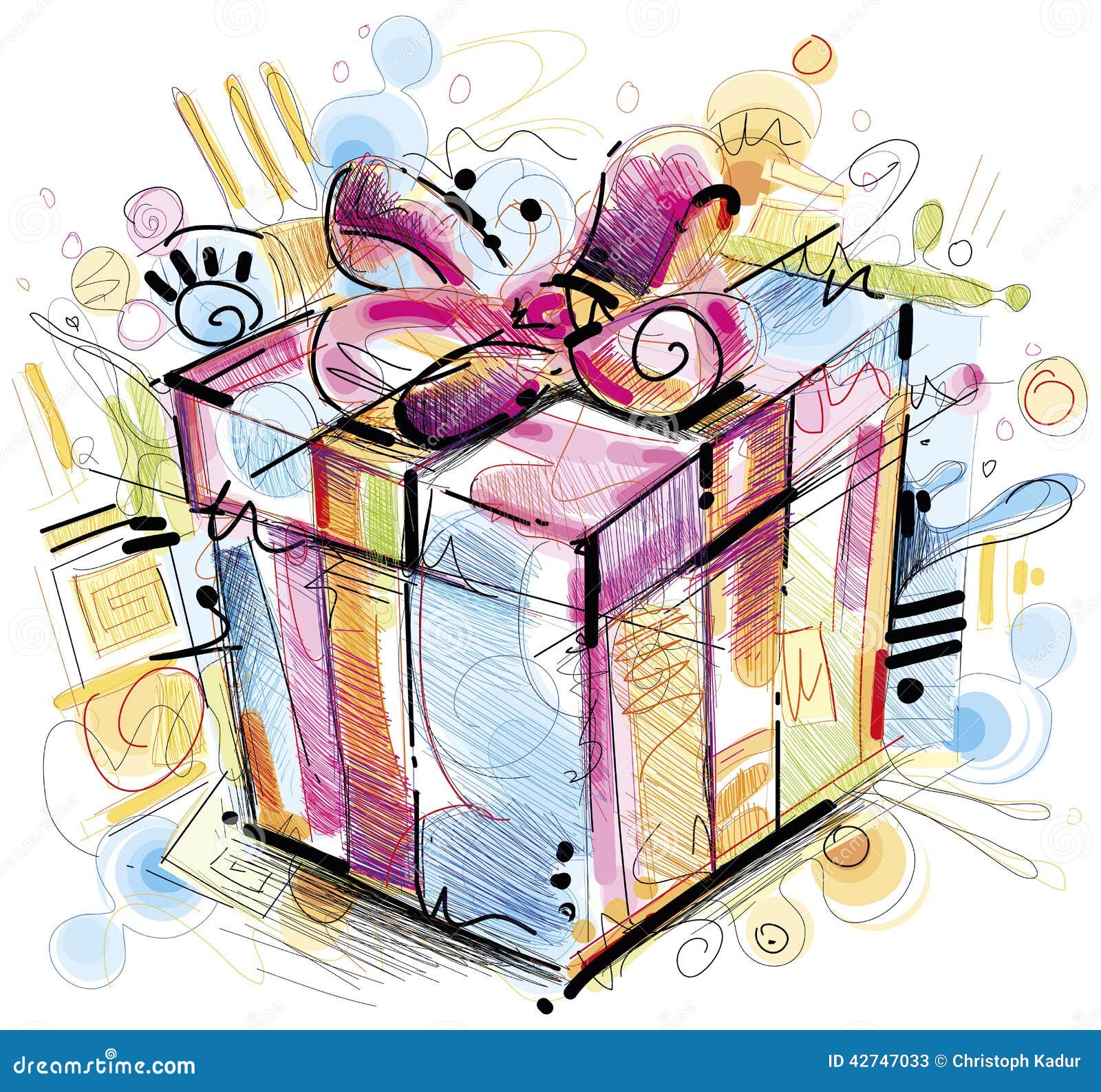 Sketchy Gift stock illustration. Illustration of gradient - 42747033