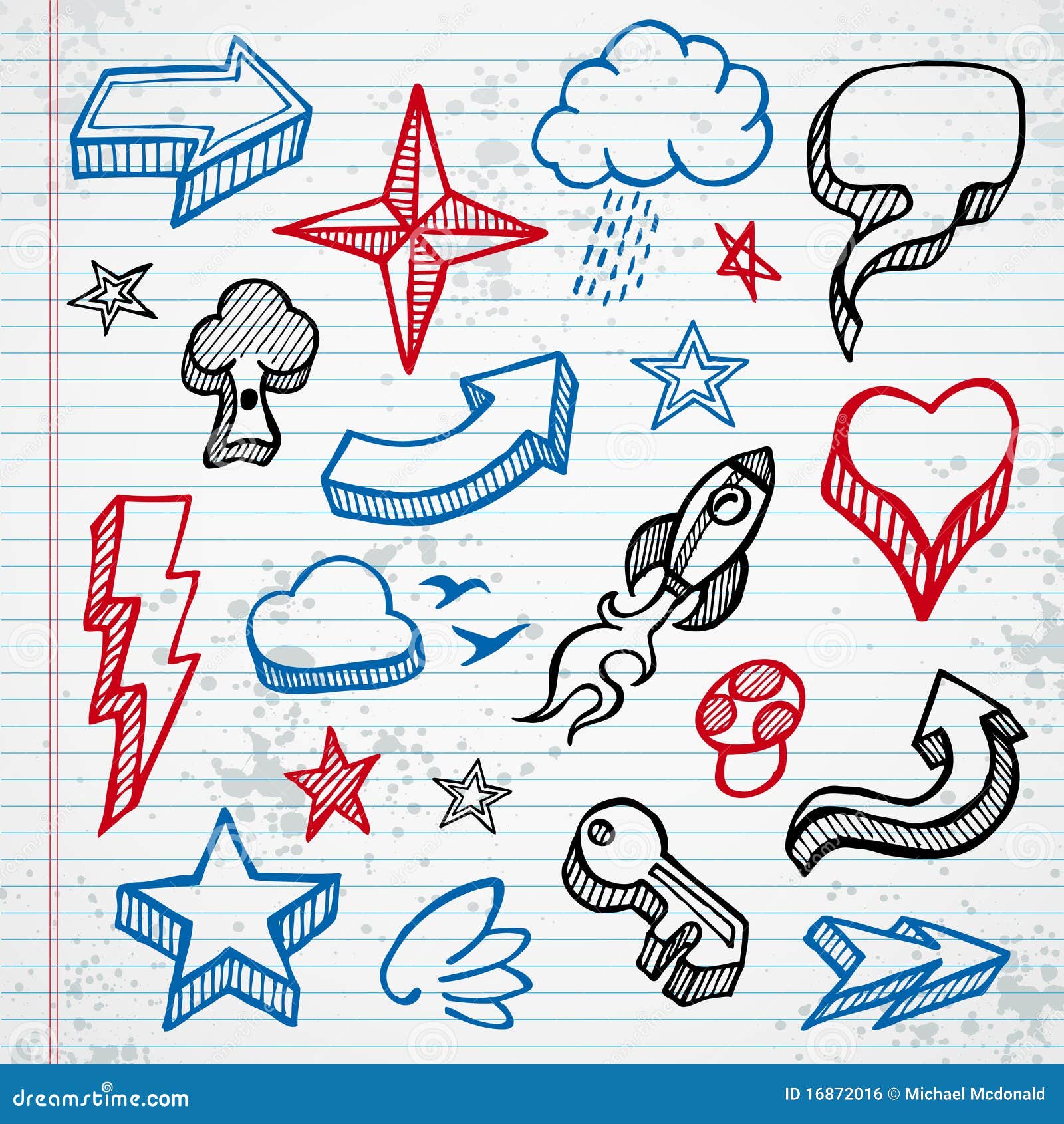 Sketchy icons stock vector. Illustration of cloud, drawing - 16872016