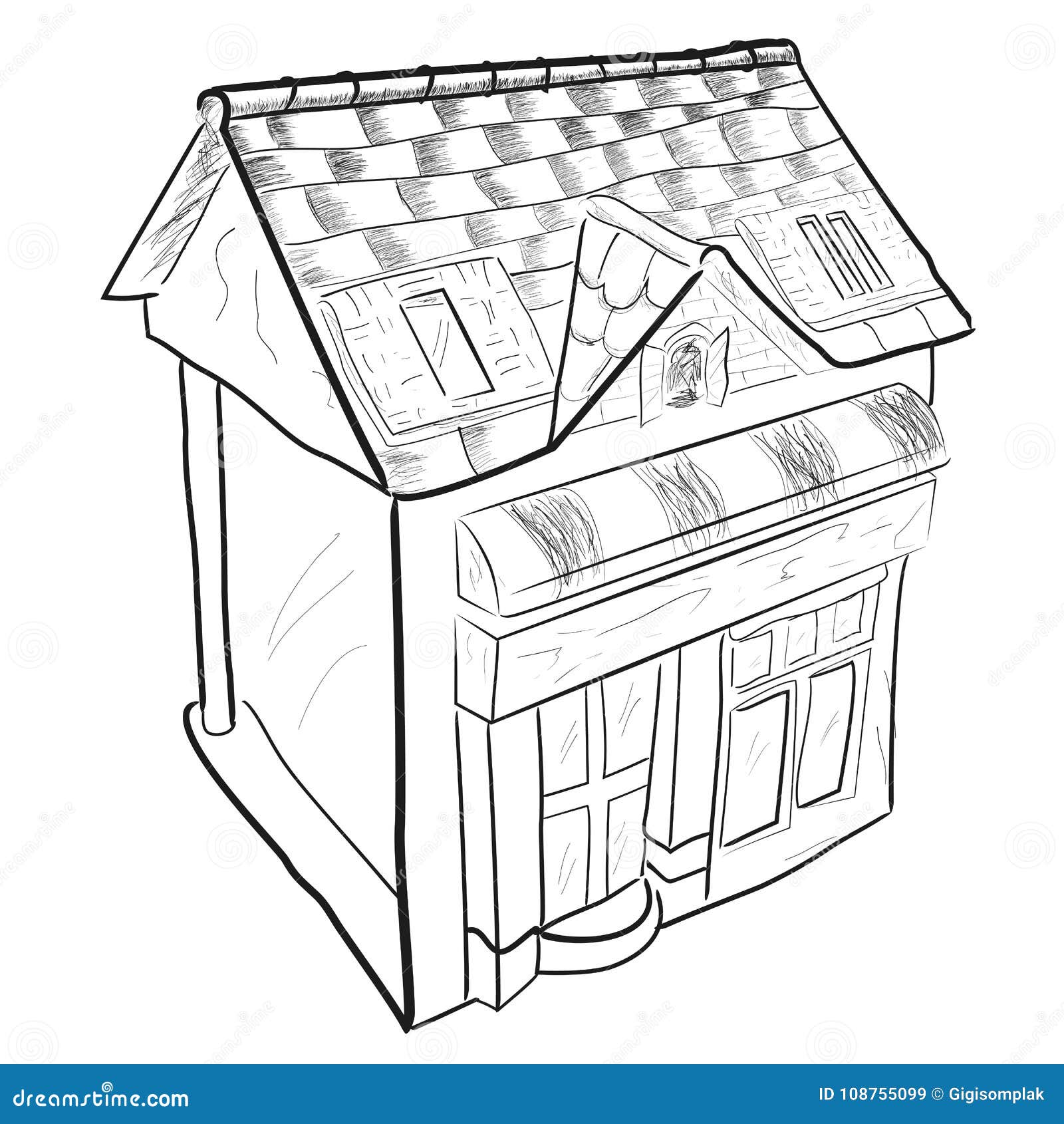 Sketchy Illustration : House Isolated on White Stock Vector ...