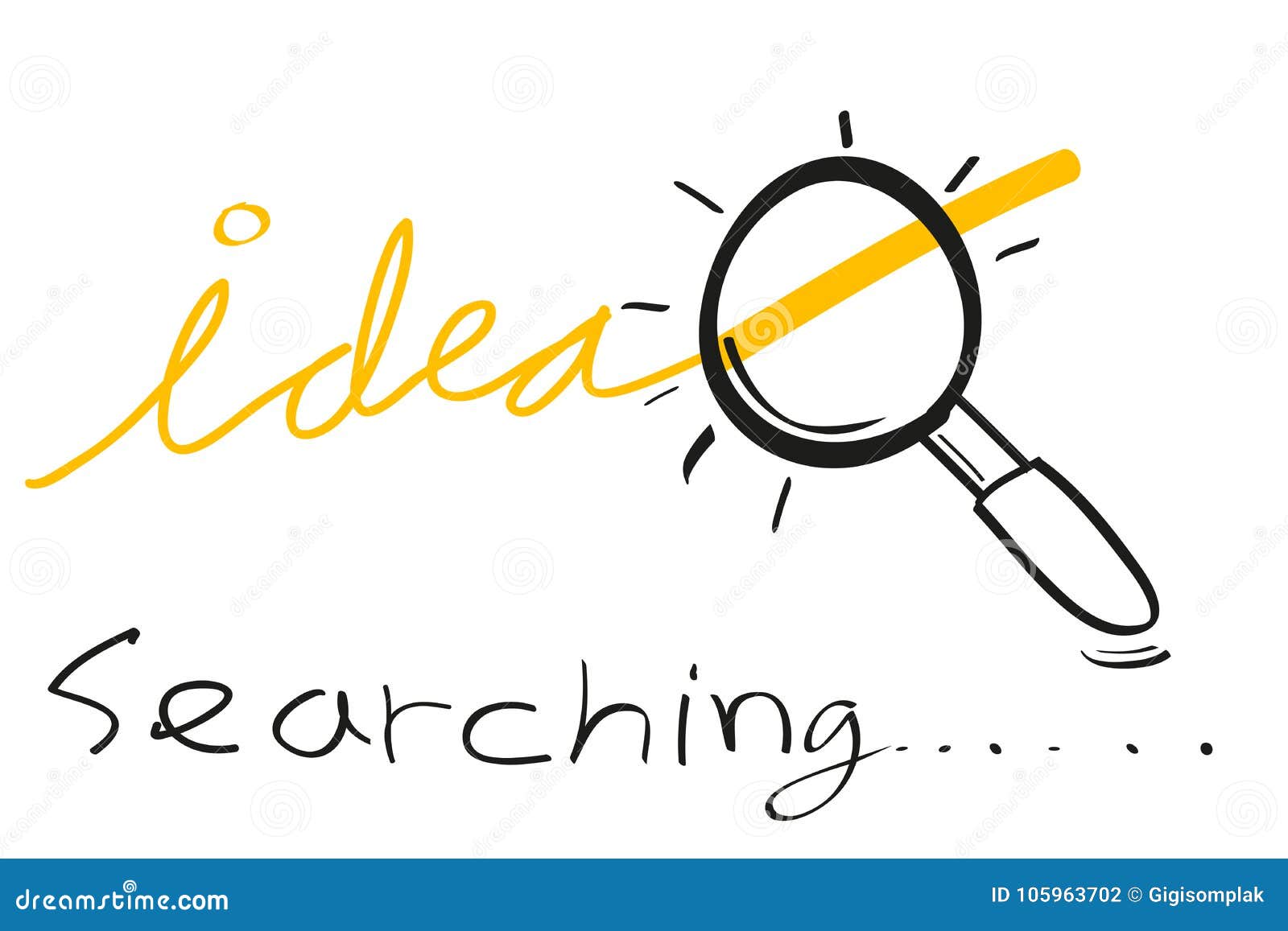Sketchy Illustration : Idea Searching, Isolated on White Stock Vector ...