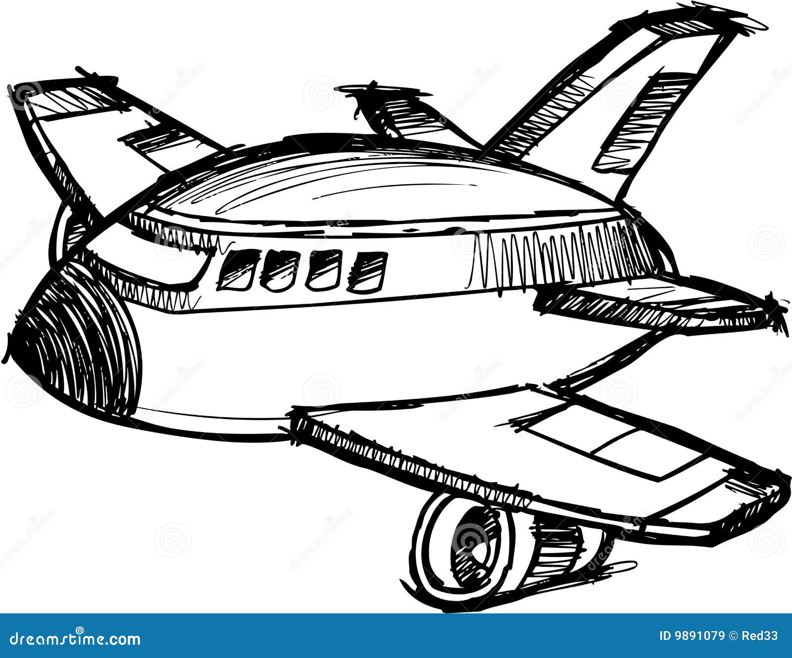Sketchy Jumbo Jet Vector stock vector. Illustration of airforce - 9891079