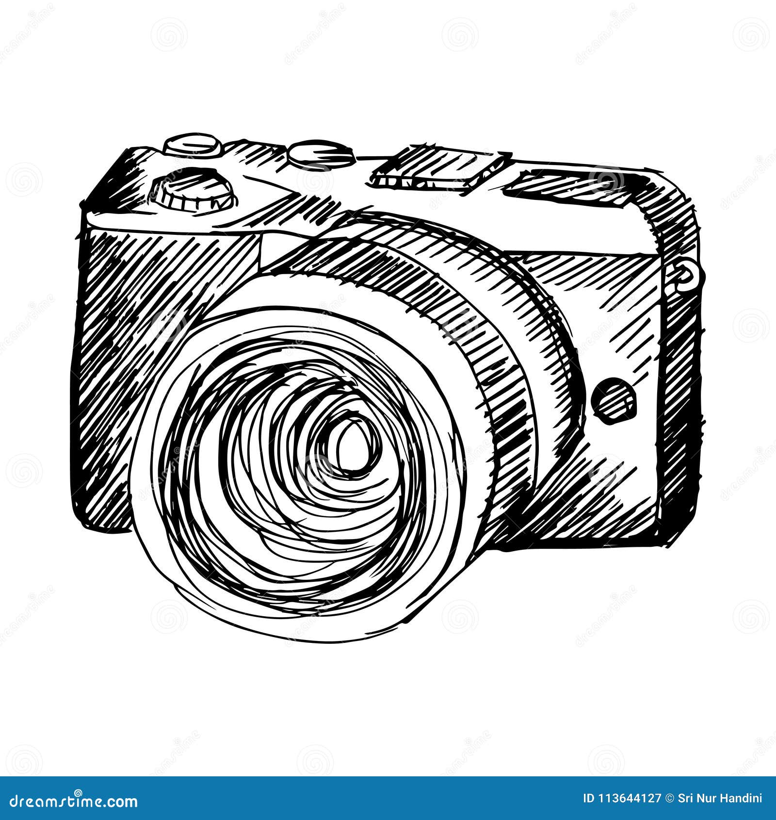 Sketchy of Mirrorless Camera Stock Illustration - Illustration of ...
