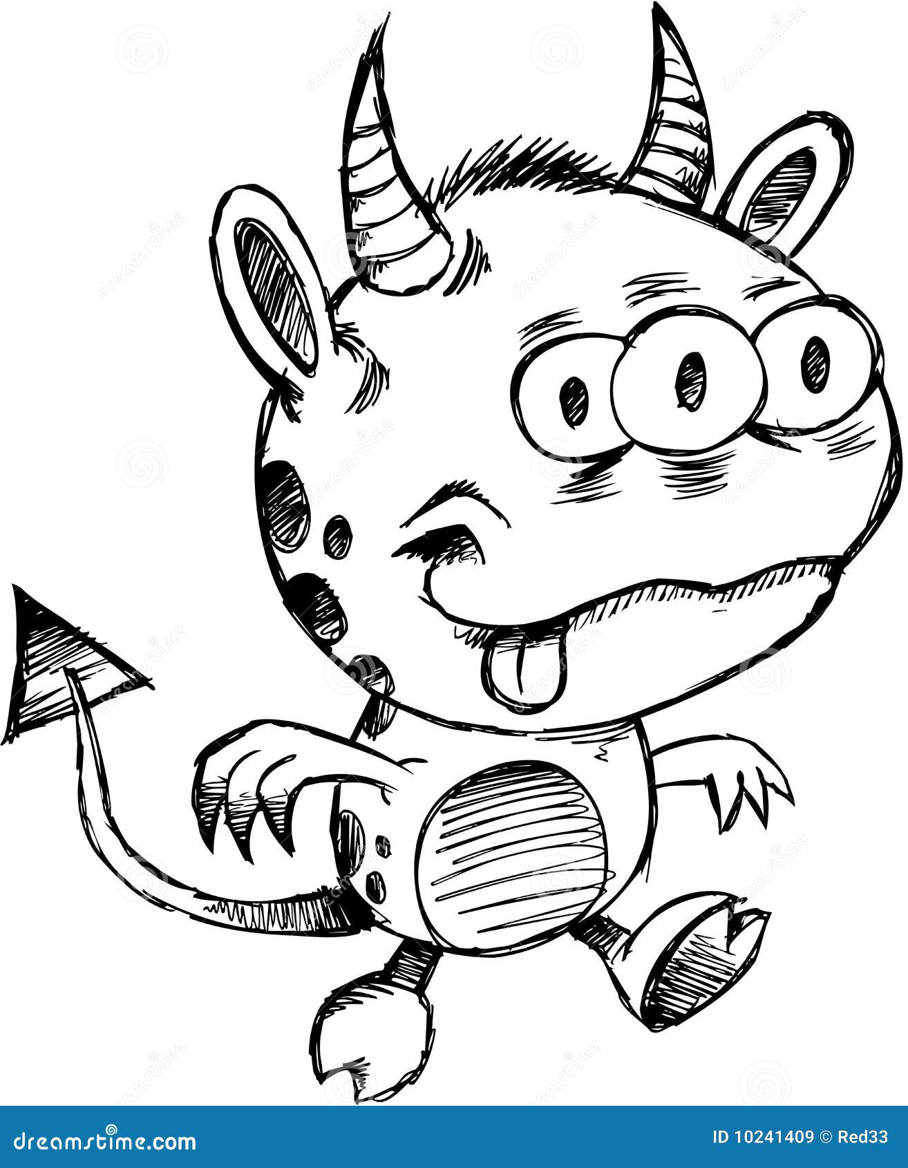 Sketchy Monster Devil Vector | CartoonDealer.com #10295324