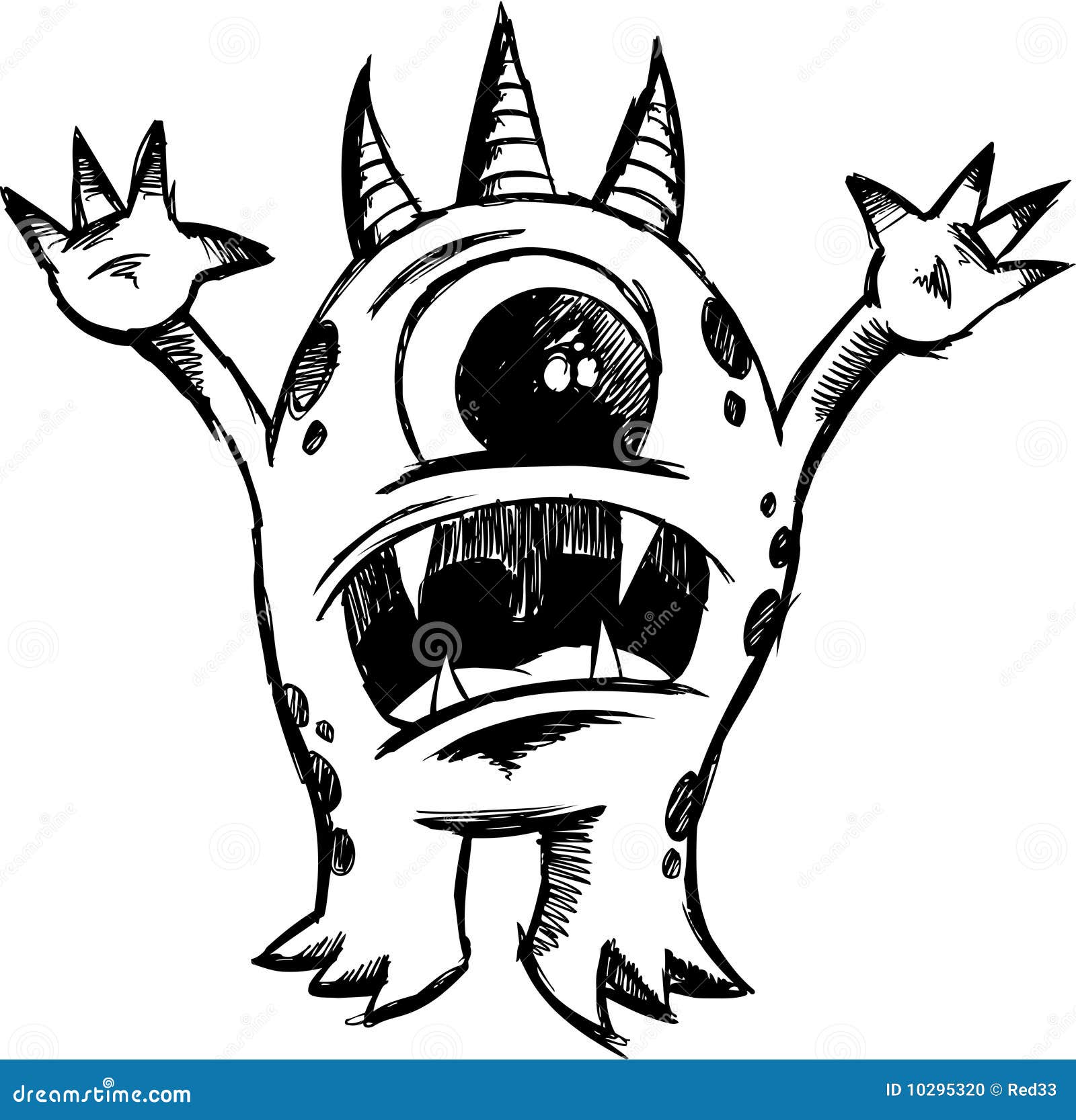 Sketchy Monster Devil Vector | CartoonDealer.com #10295324
