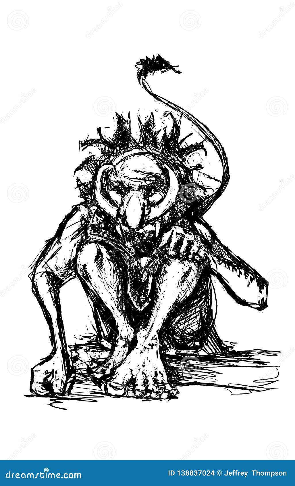 Sketchy mythical Troll stock vector. Illustration of sweden - 138837024
