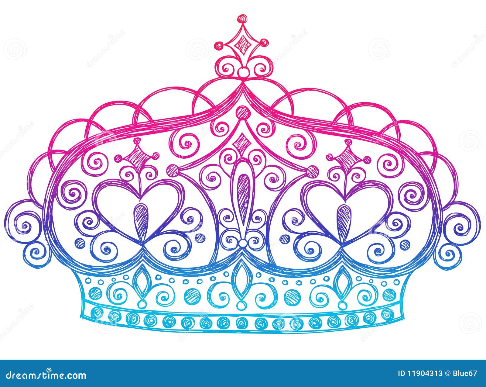 Sketchy Princess Tiara Crown Notebook Doodles Cartoon Vector ...
