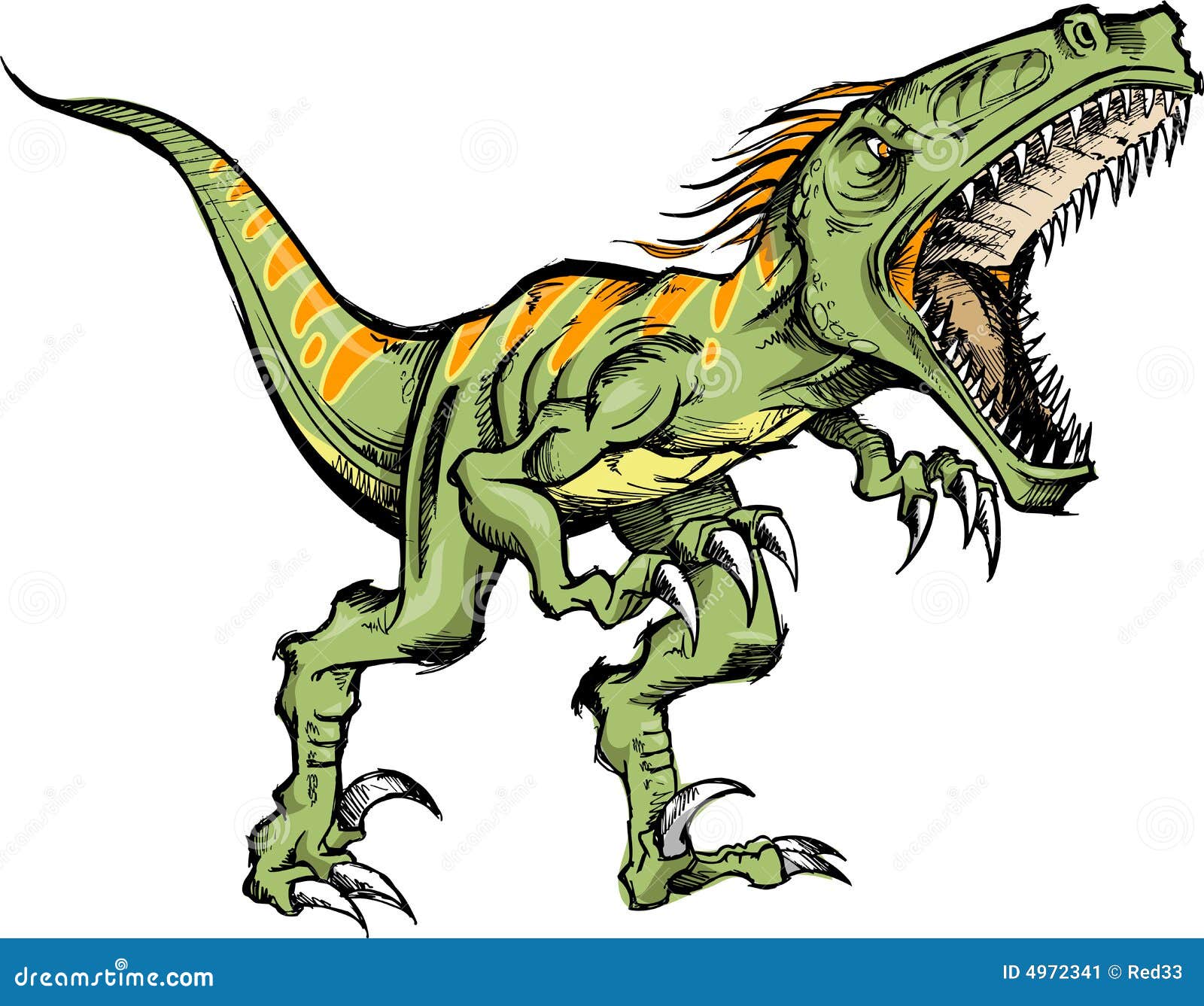 Raptor Dinosaur Mascot. Raptor Emblems And Logos For Sport-club. Print ...