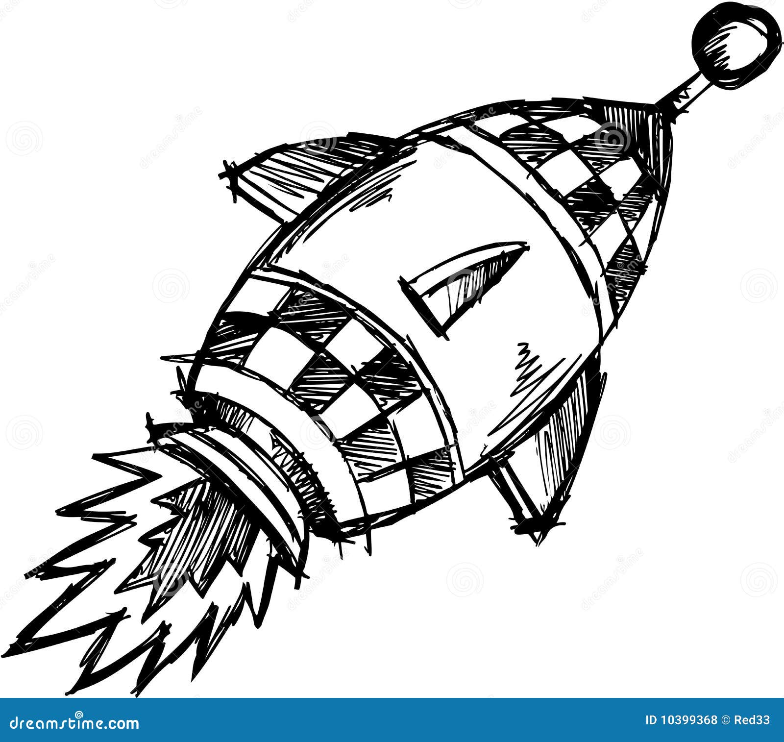 Sketchy Rocket Vector Illustration Stock Vector - Illustration of space ...