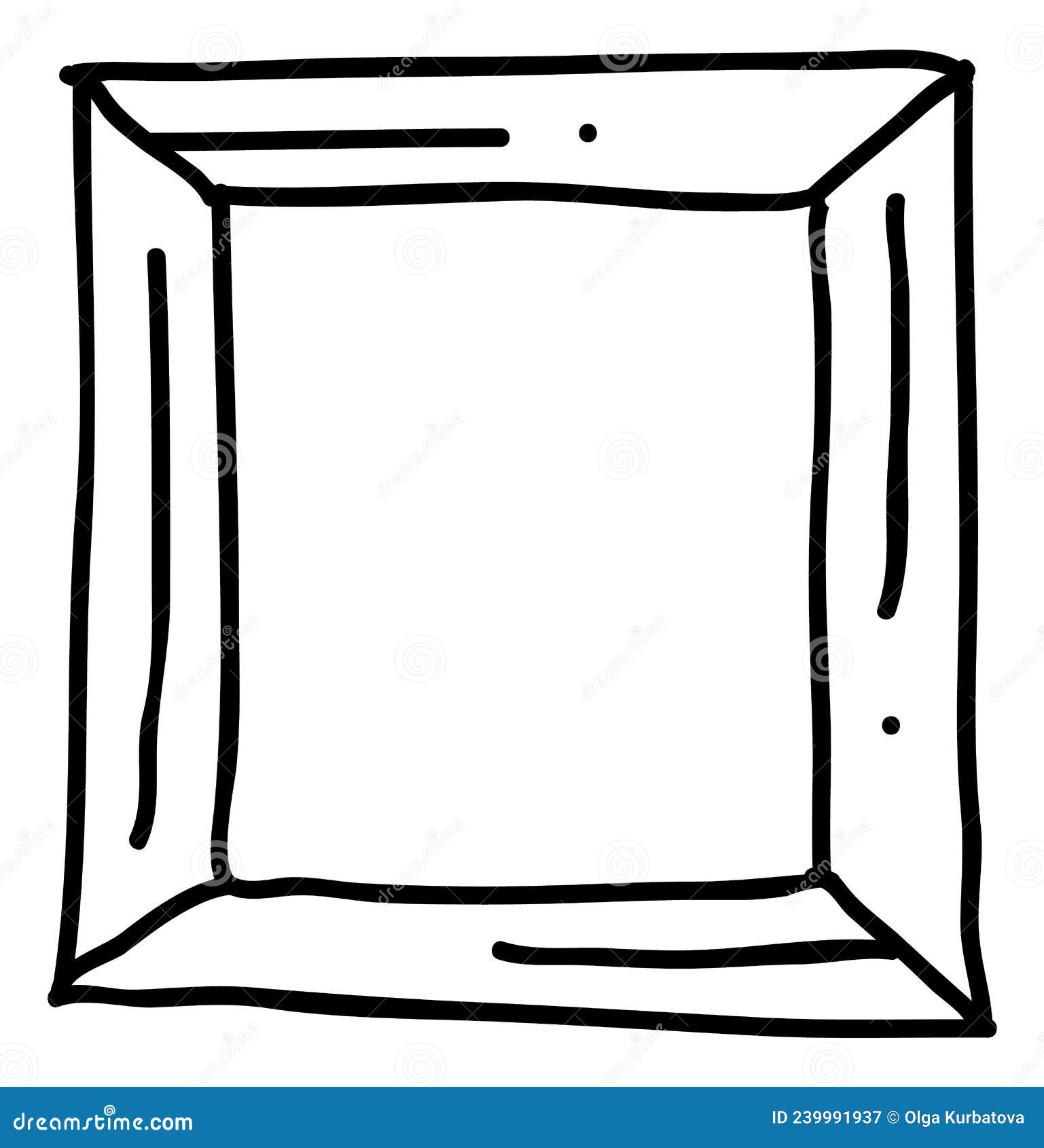 Sketchy Square Frame. Cute Blank Empty Box Stock Vector - Illustration ...