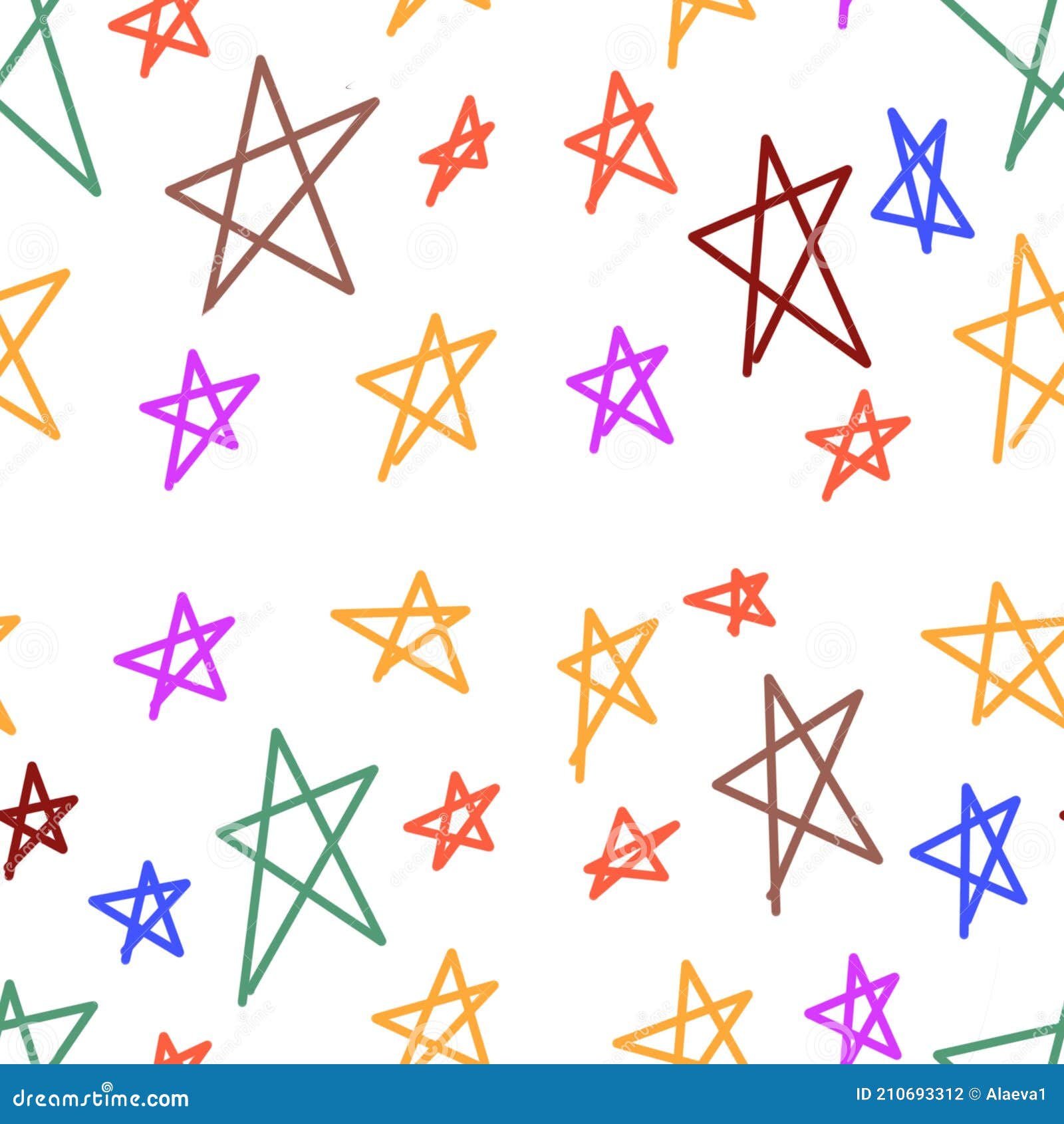 Sketchy Stars Pattern. stock illustration. Illustration of colored ...