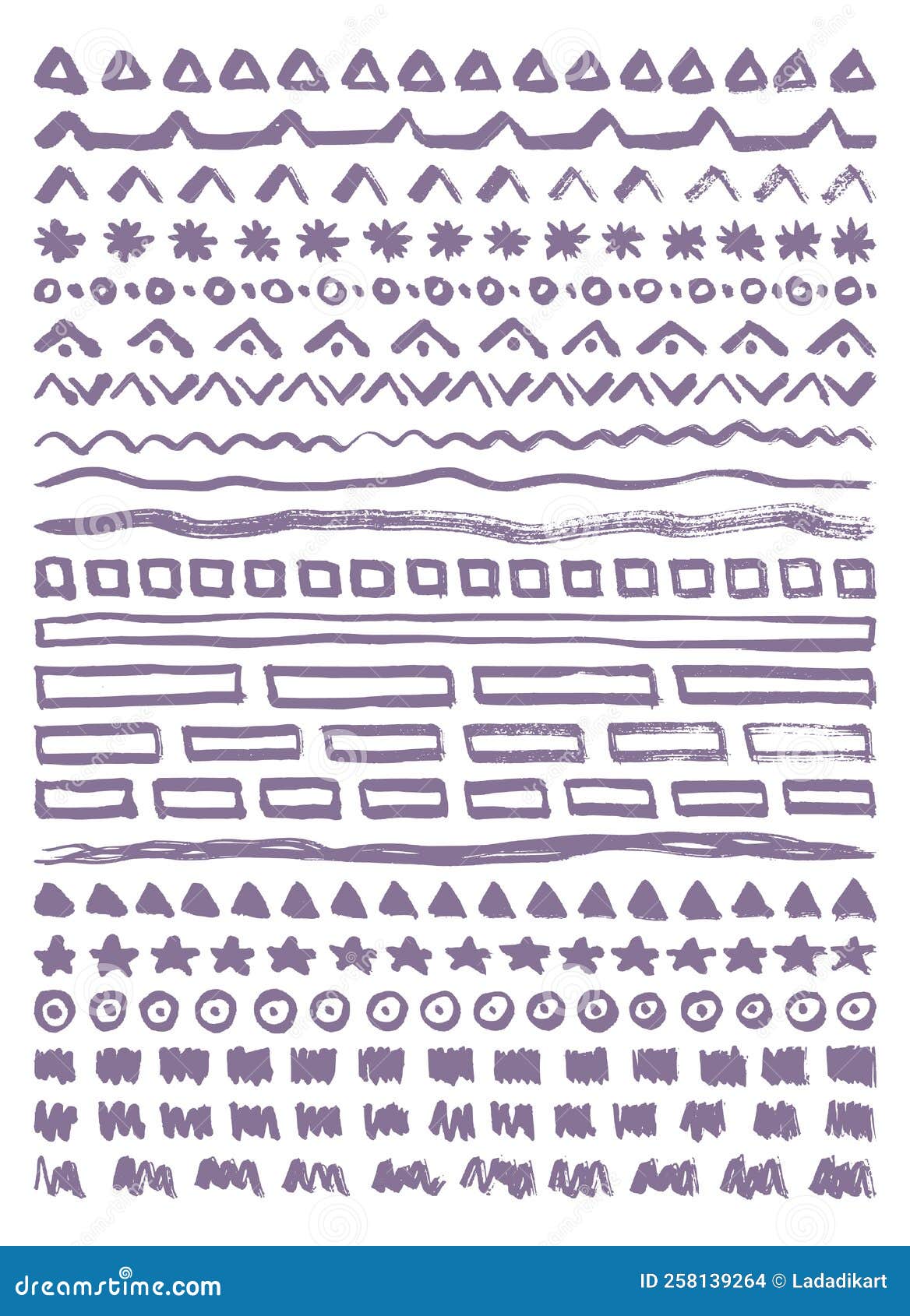 Sketchy Stroke Set. Decorative Hand Drawn Pattern Stock Vector ...