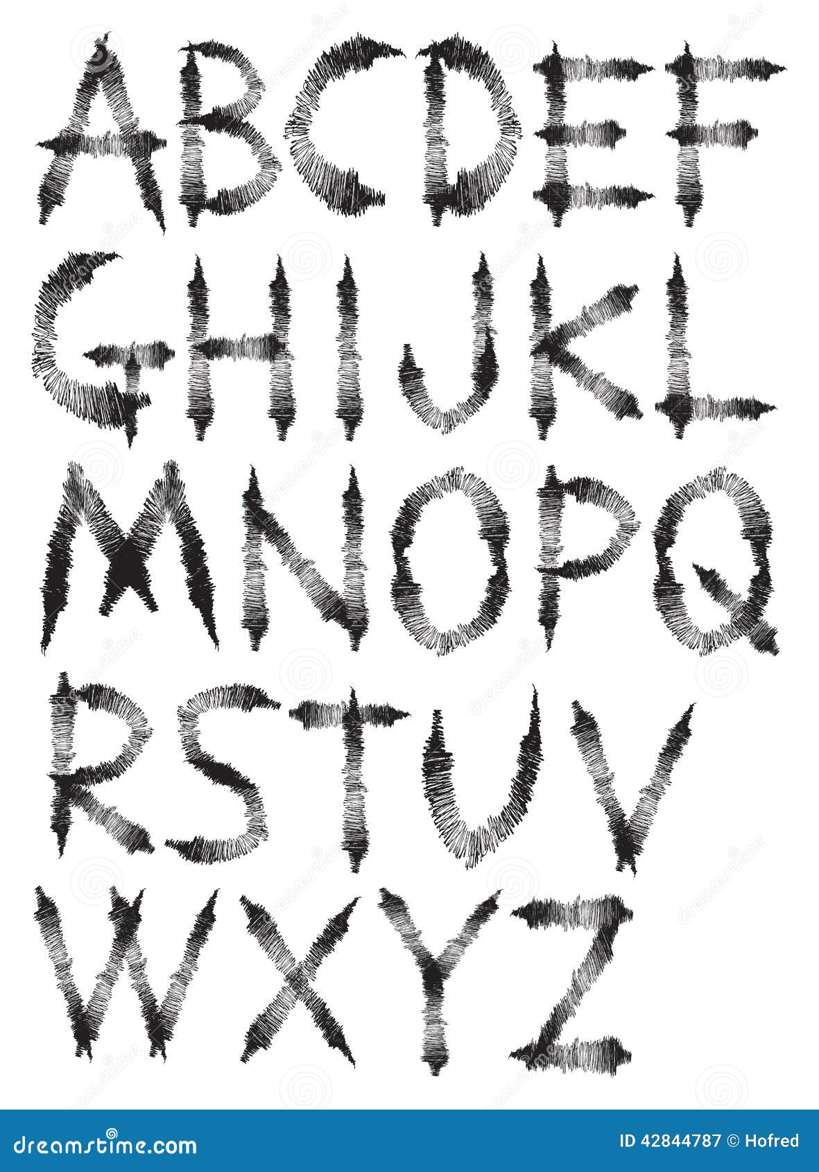 Sketchy Style Fonts stock vector. Illustration of isolated - 42844787