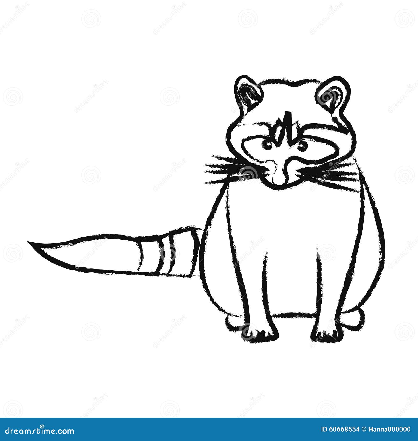 Sketchy Style Funny Raccoon Stock Illustration - Illustration of ...