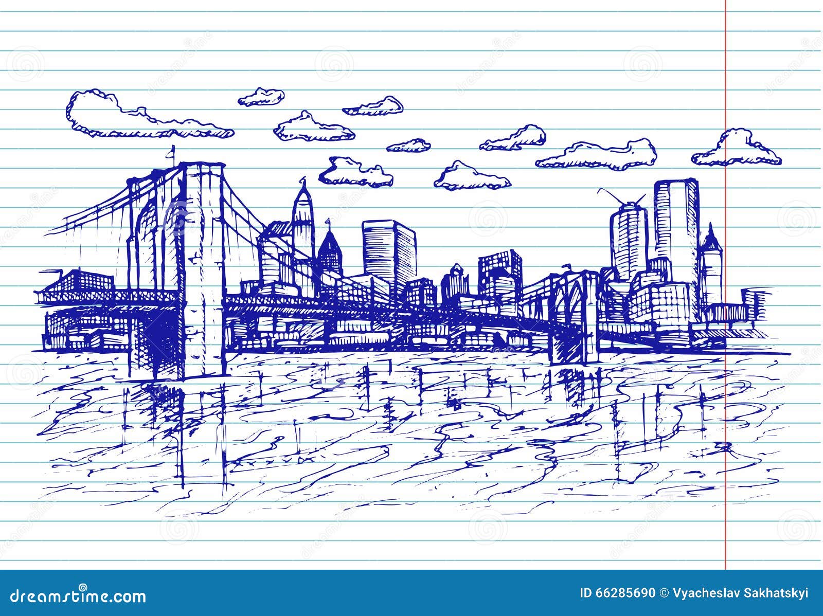 Sketchy Town Seamless Border Vector Illustration | CartoonDealer.com ...