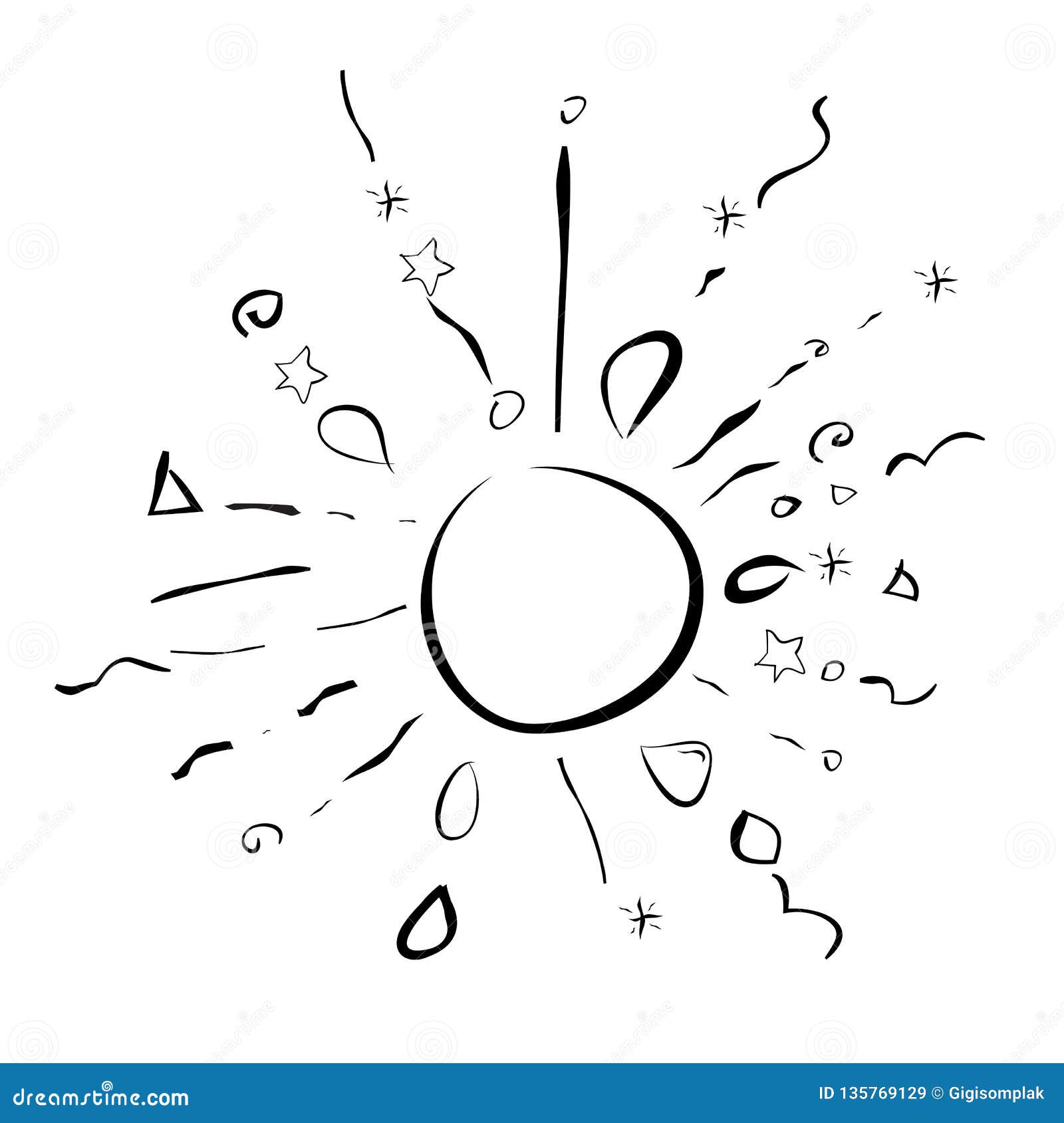 Sketchy Various Shape Burst Stock Vector - Illustration of icon, doodle ...