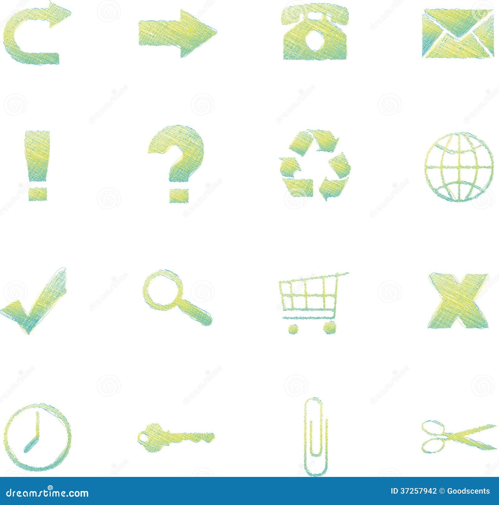 Sketchy Web Icons stock illustration. Illustration of yellow - 37257942