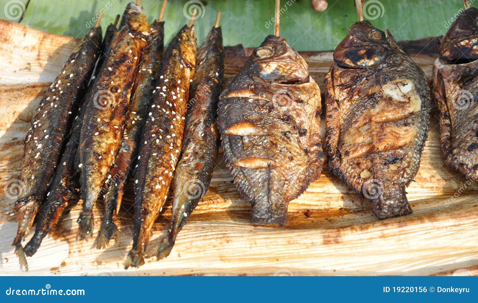 Skewed roasted fish stock photo. Image of burned, crisp - 19220156