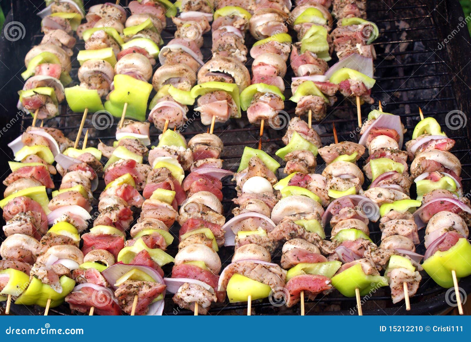 Skewer stock photo. Image of dinner, fish, kebab, consisting - 15212210
