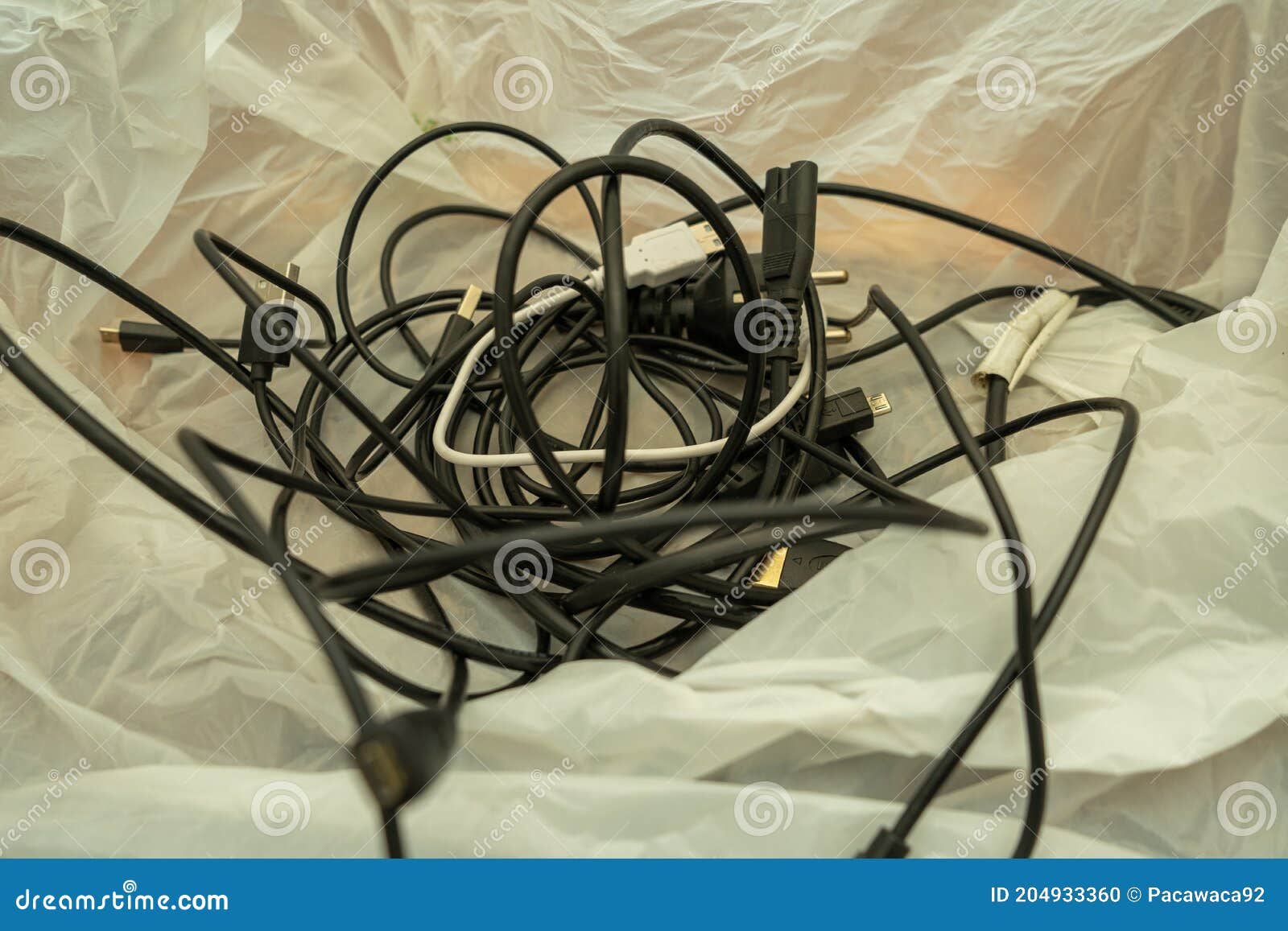 Bad Cable Management. Tangled Comunication Wires. Stock Photography ...